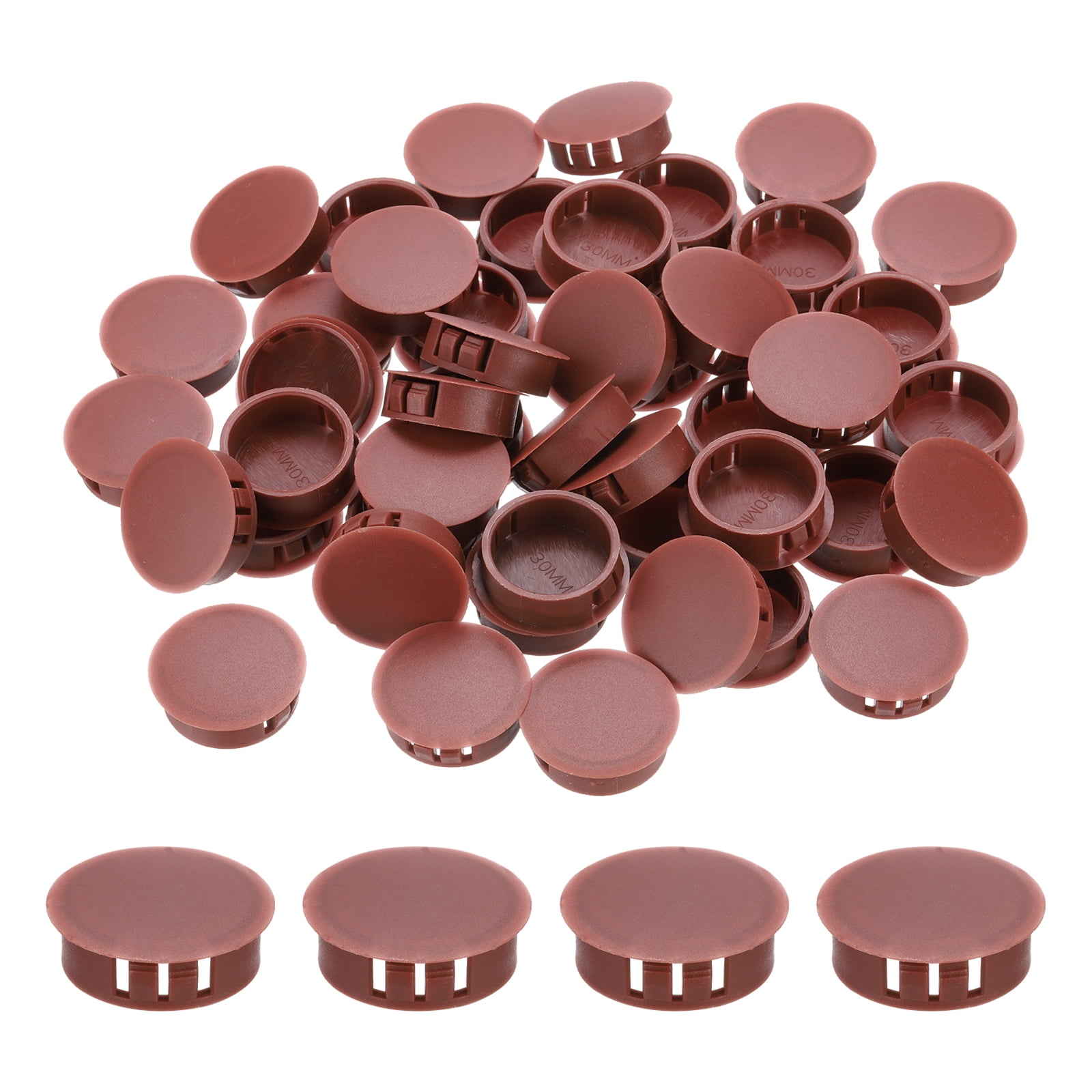 Uxcell 64PCS 50mm Red-brown Plastic Hole Plugs, Flush Type Panel Hole ...