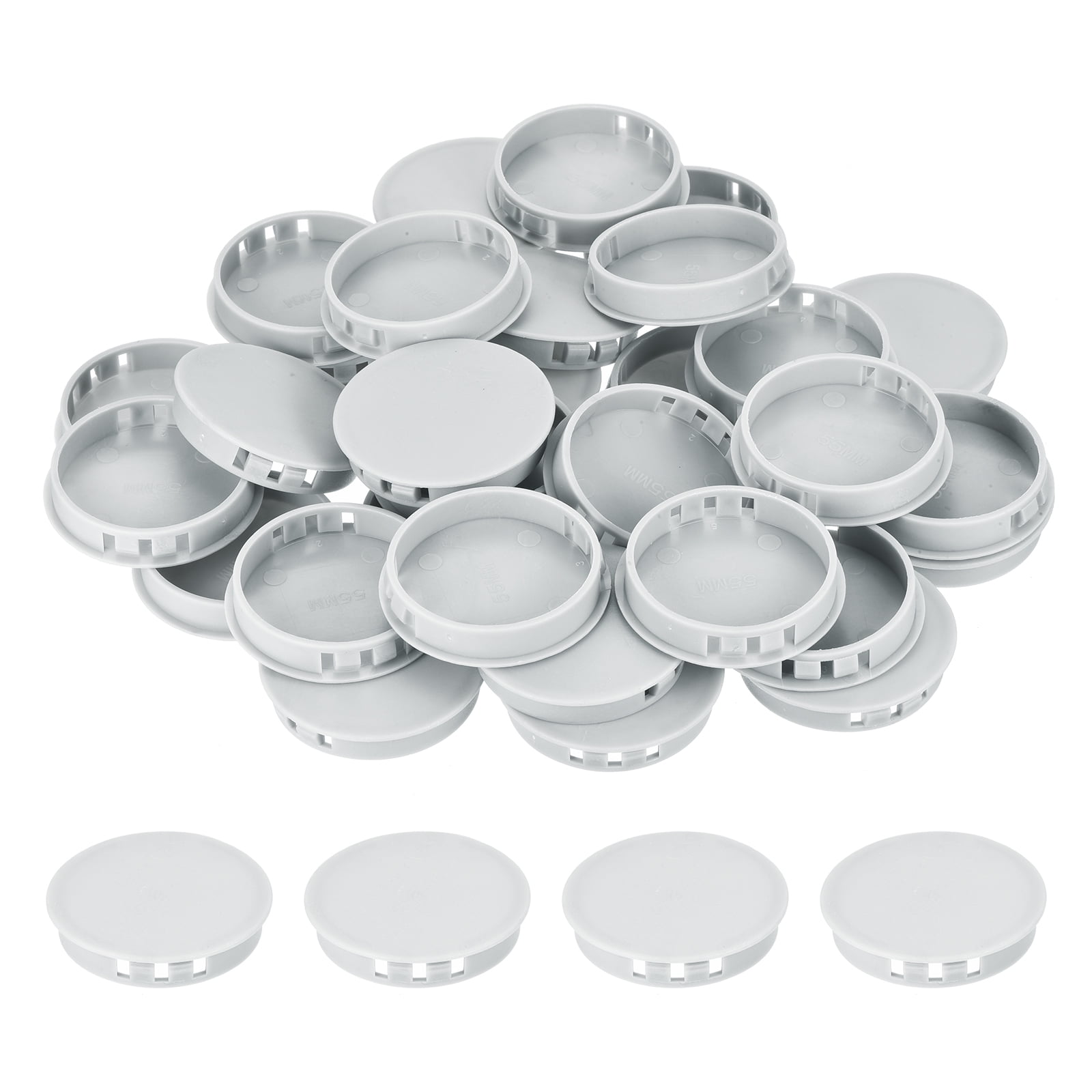 Uxcell 64PCS 55mm Light Gray Plastic Hole Plugs, Flush Type Panel Hole ...