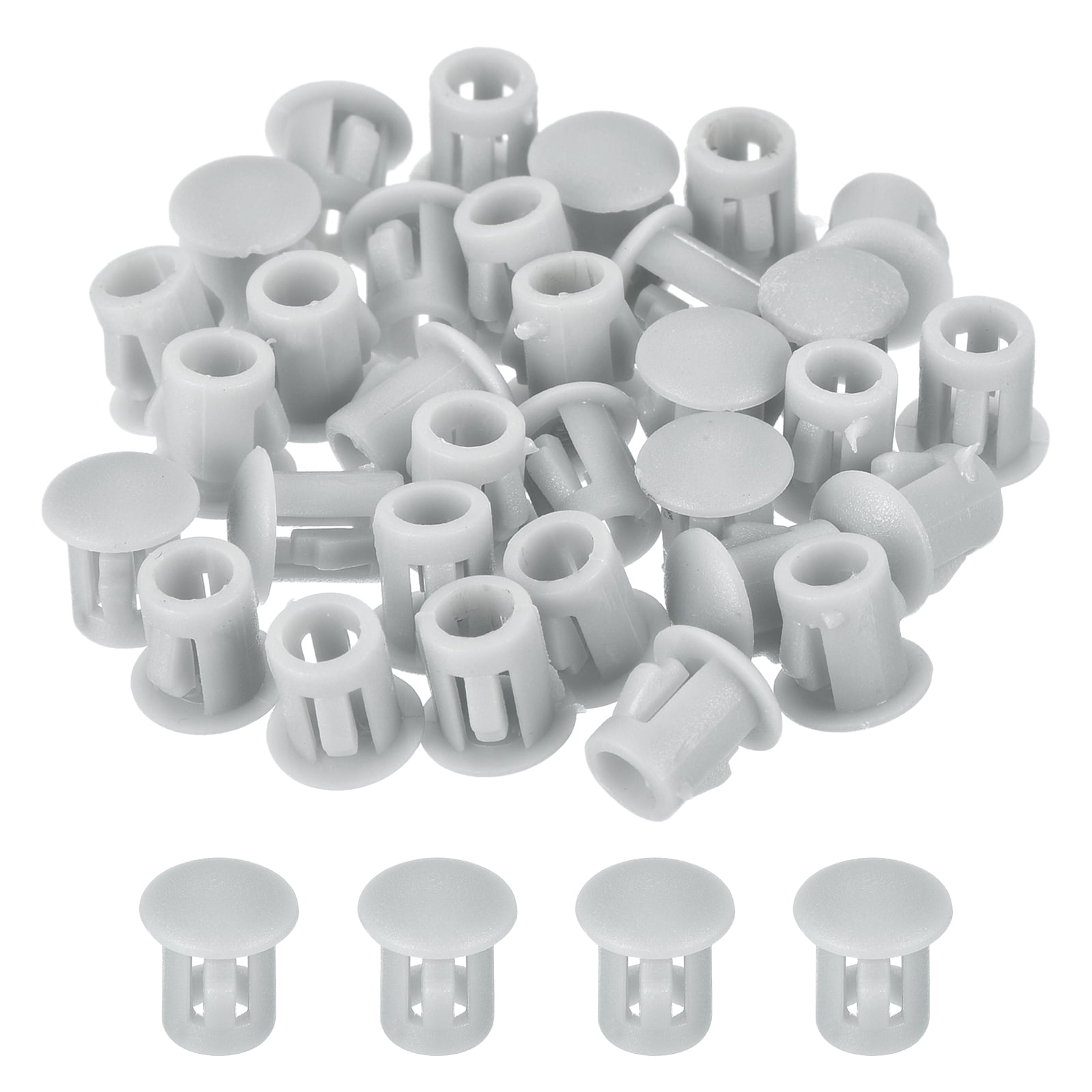 Uxcell 64PCS 6mm Light Gray Plastic Hole Plugs, Flush Type Panel Hole ...