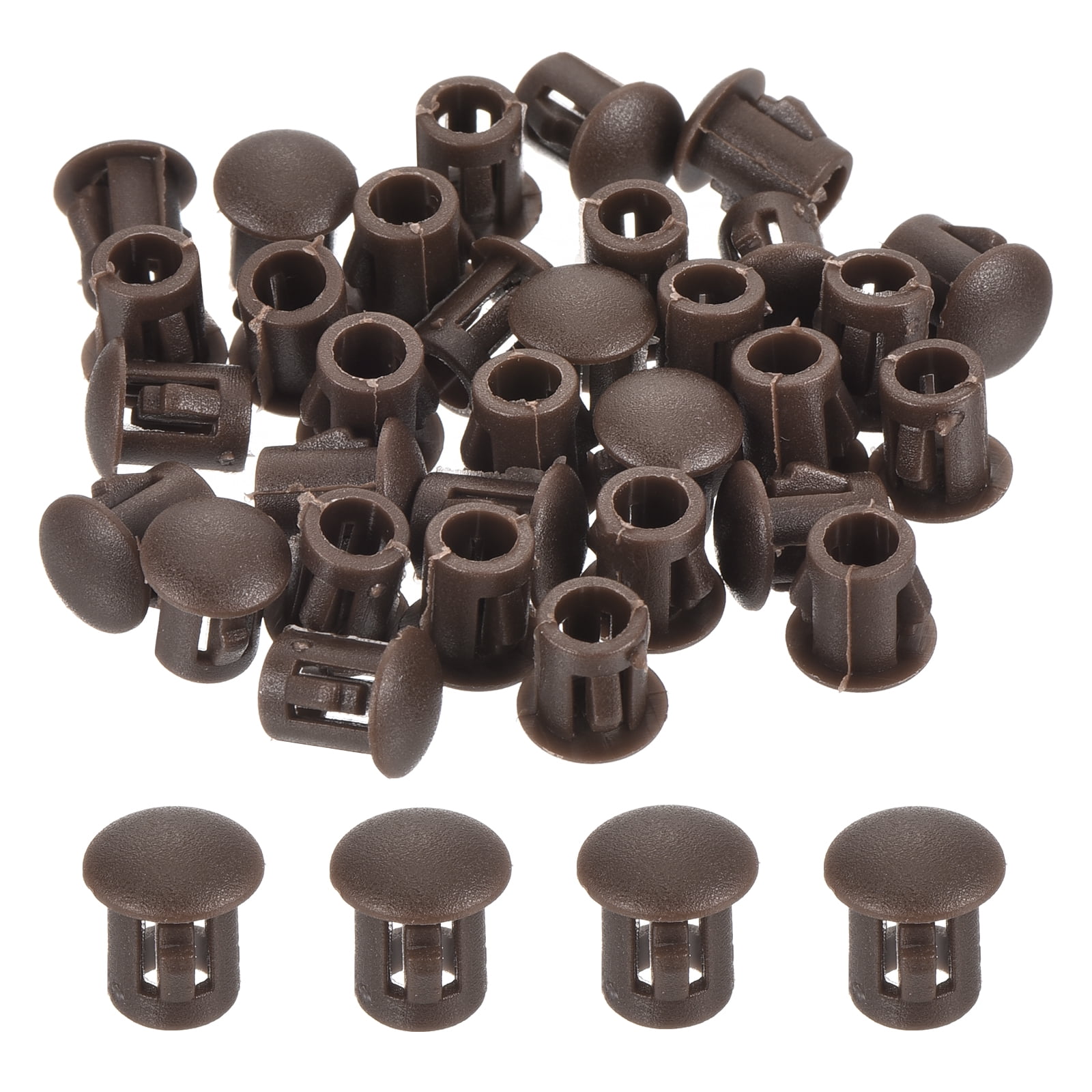 Uxcell 64PCS 8mm Brown Plastic Hole Plugs, Flush Type Panel Hole Caps ...