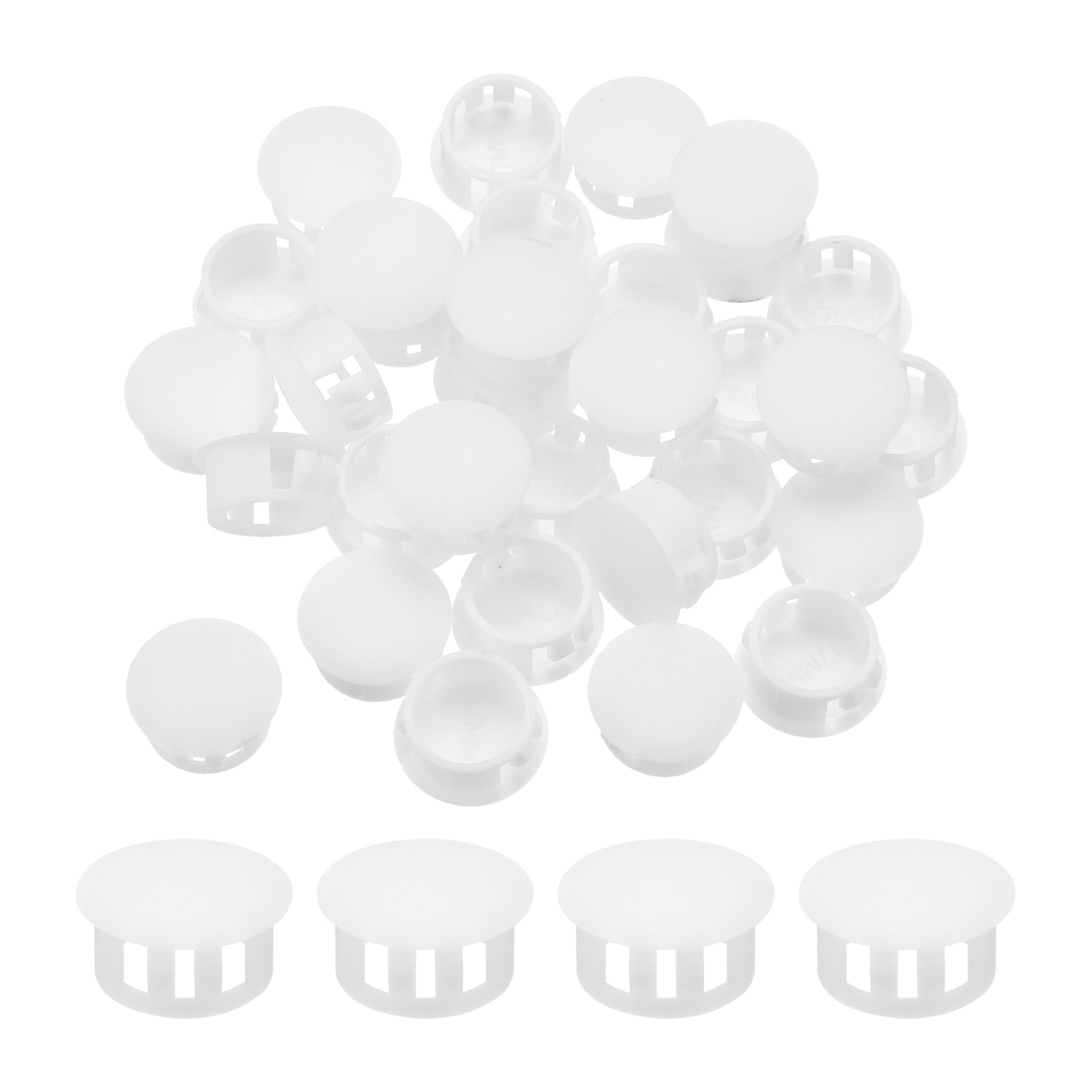 Uxcell 64Pcs 16mm(5/8') White Round Hole Plugs Nylon Plastic Flush Type ...