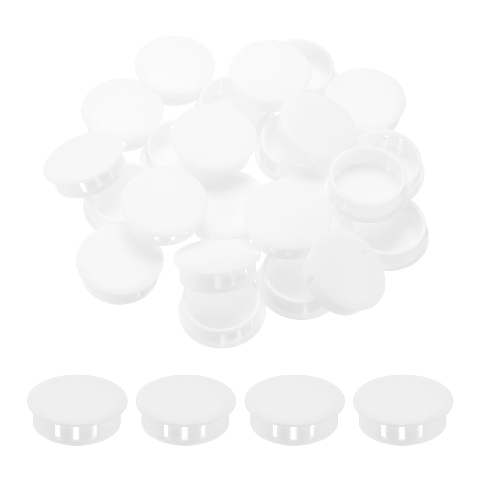 Uxcell 64Pcs 32mm(1 1/4') White Round Hole Plugs Nylon Plastic Flush ...