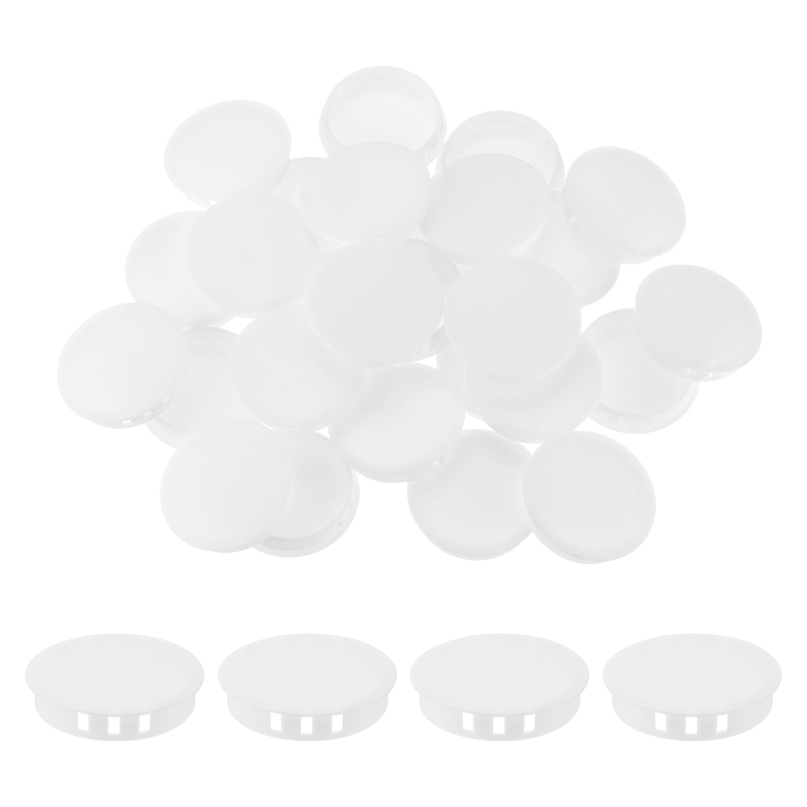 Uxcell 64Pcs 50mm(2 1/5') White Round Hole Plugs Nylon Plastic Flush ...