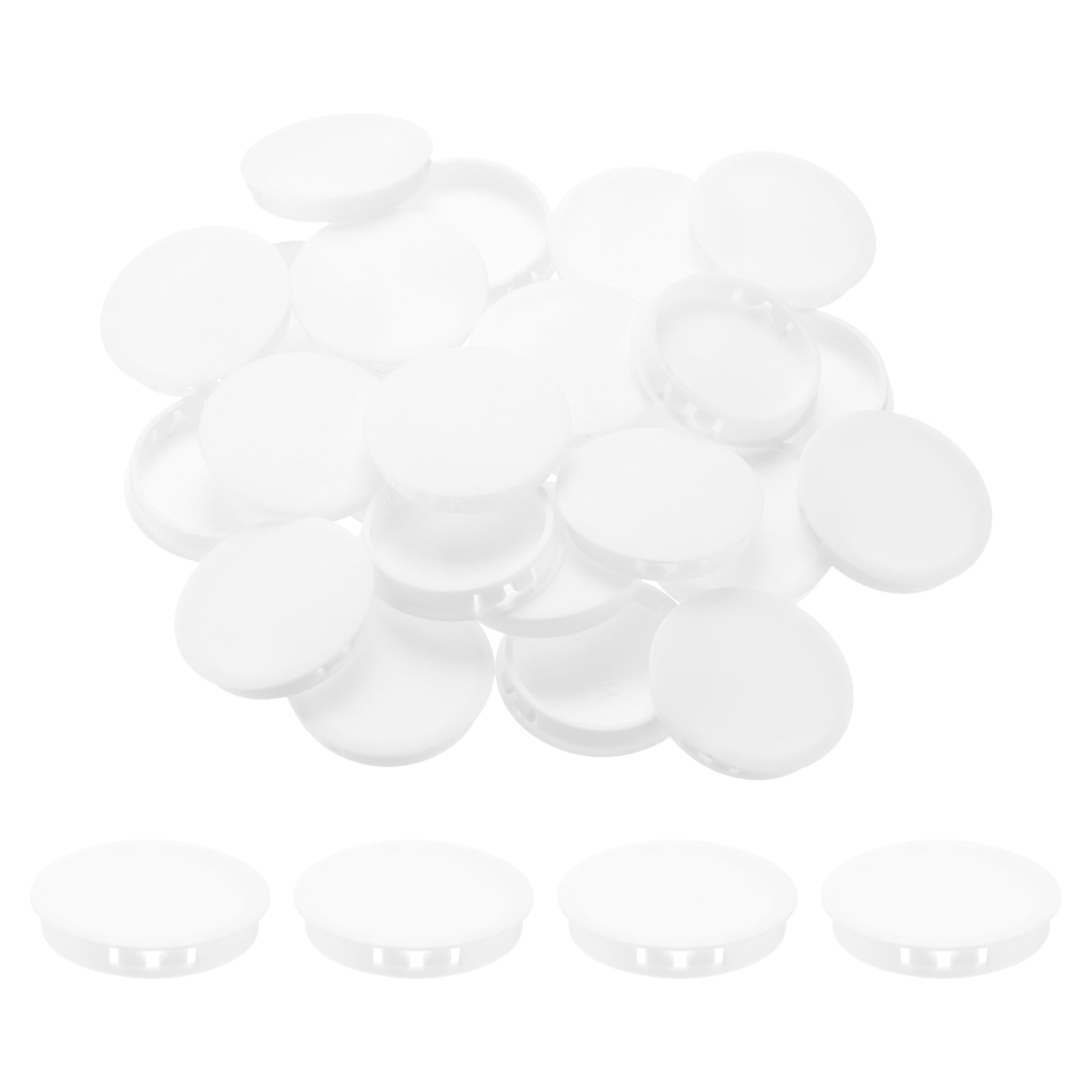 Uxcell 64Pcs 55mm(2 1/5') White Round Hole Plugs Nylon Plastic Flush ...