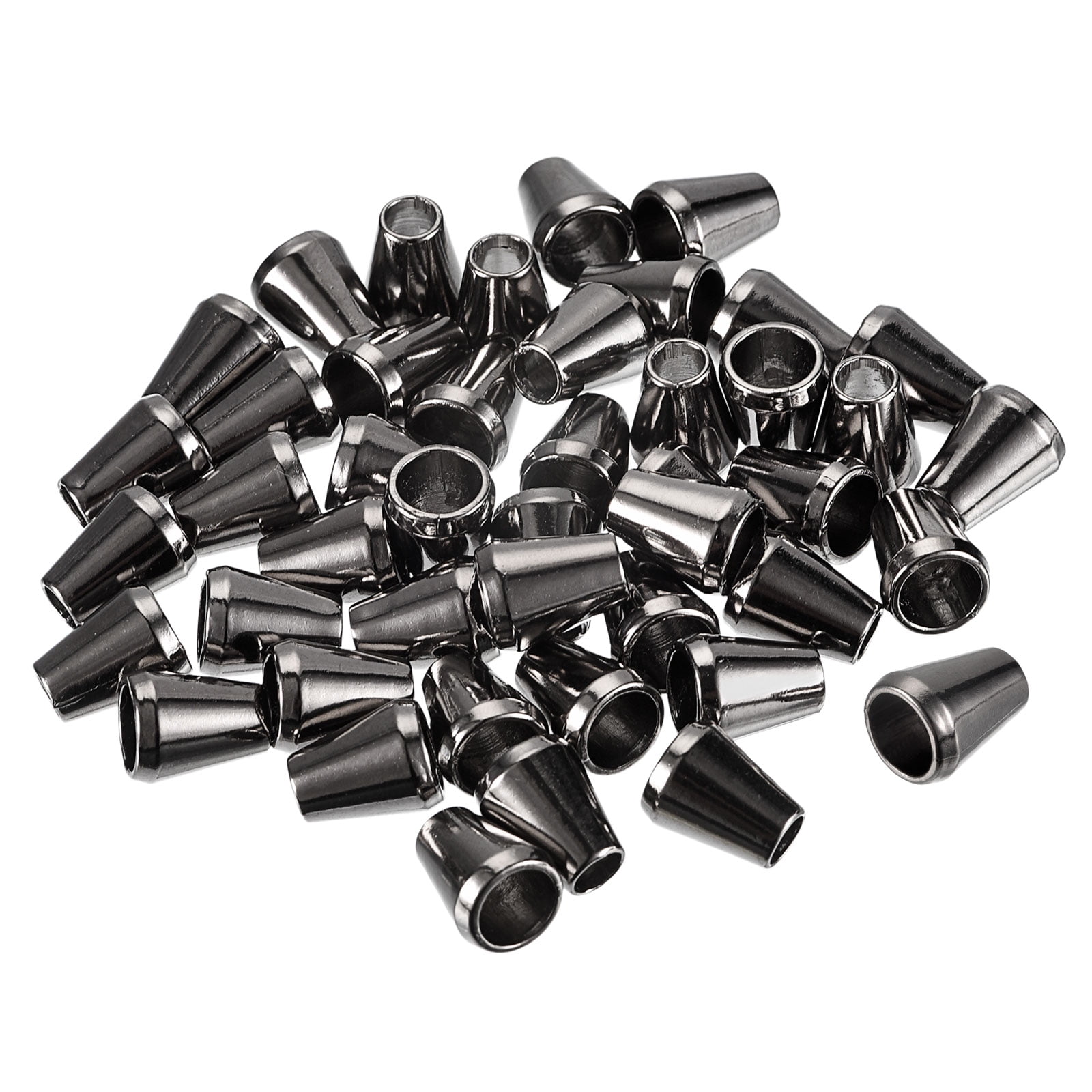 Uxcell 64pcs Conical Bell Metal Cord Rope Locks, Metal Cord Rope ...