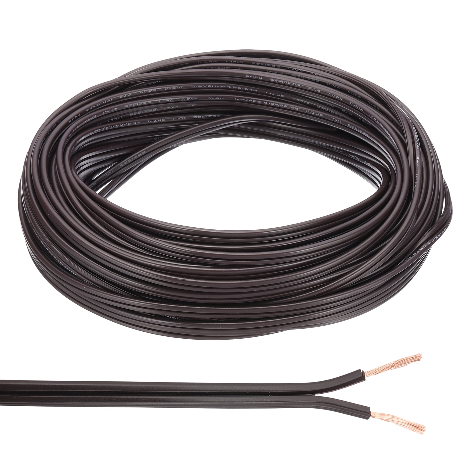 Uxcell 65Ft 18/2 PVC Covered Wire, 300V SPT-1 Lamp Cord Insulated Heat ...