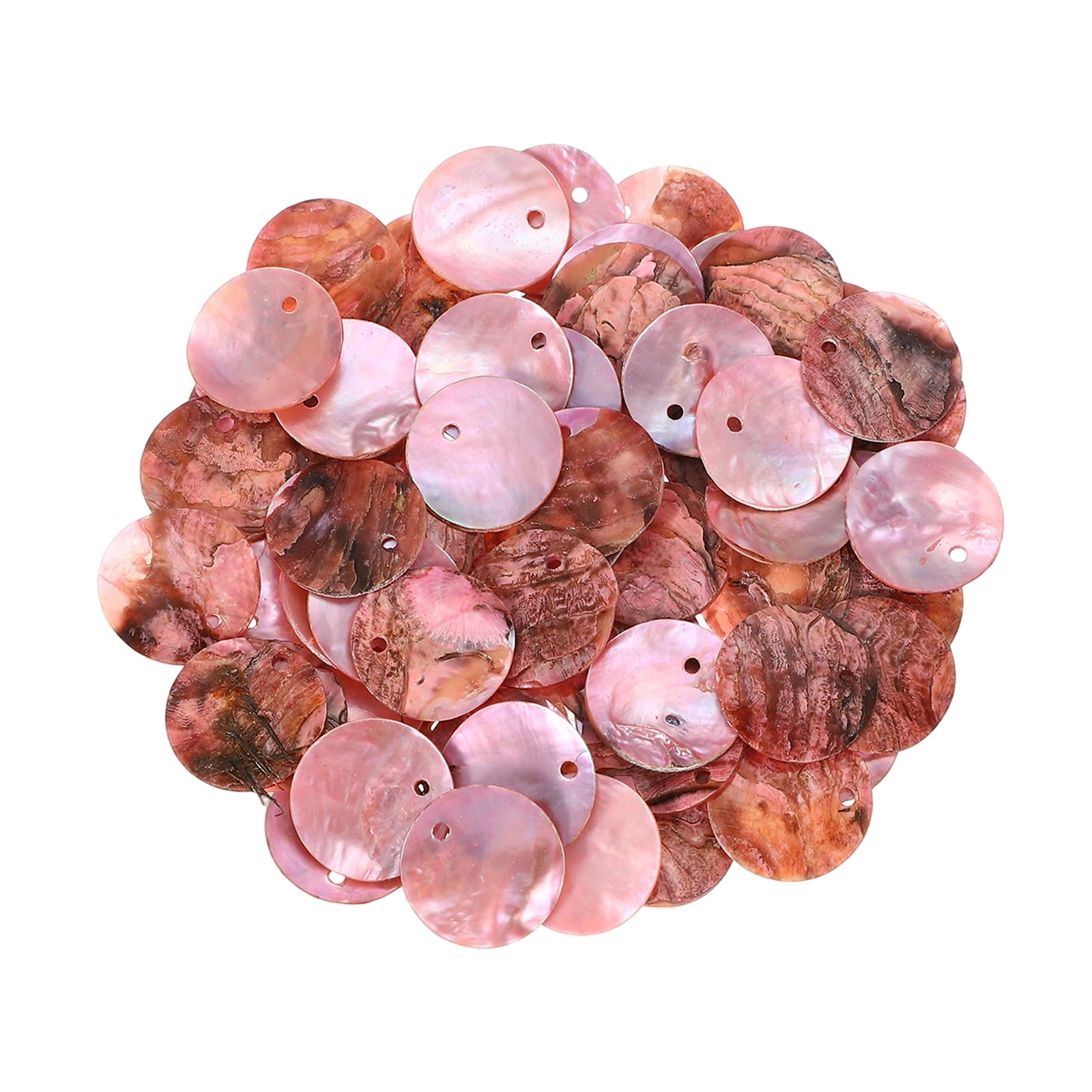 Uxcell 65Pcs Capiz Shells, 1.5cm/0.6" Round Cherry Pink Shells with 2 ...