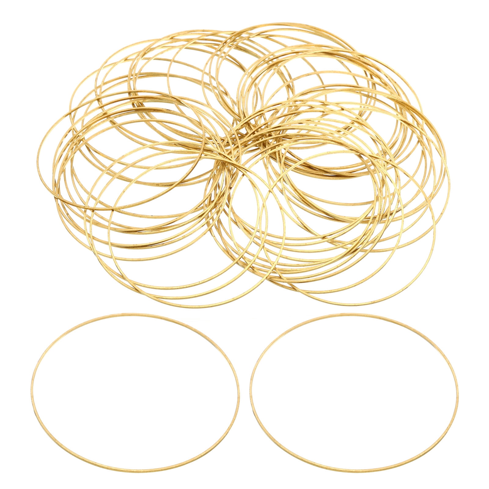 Uxcell 65mm OD x 63mm ID Earring Beading Hoop, 50Pcs Solid Copper ...