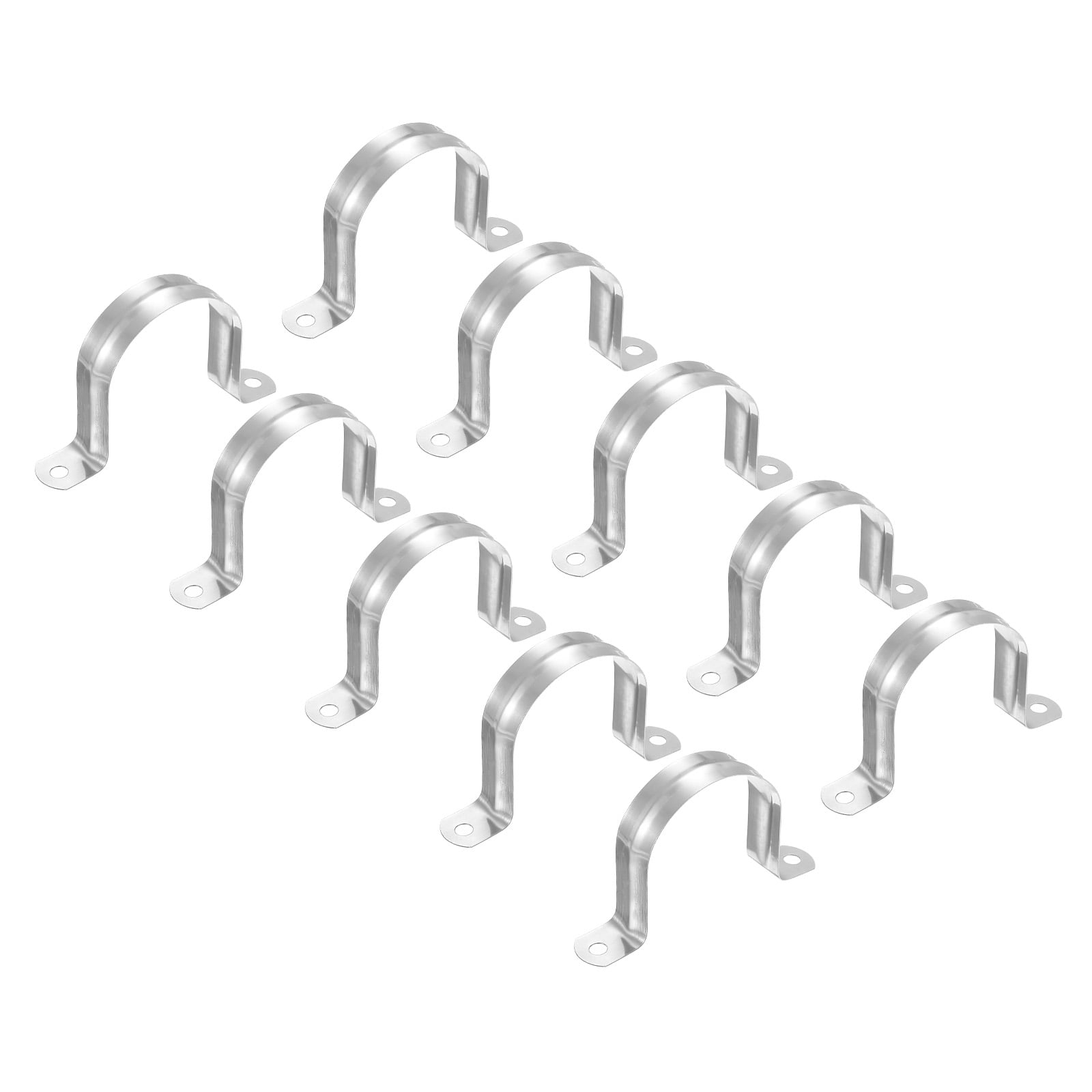 Uxcell 65mm Rigid Pipe Strap Clamp, 20 Pcs 304 Stainless Steel Two Hole ...