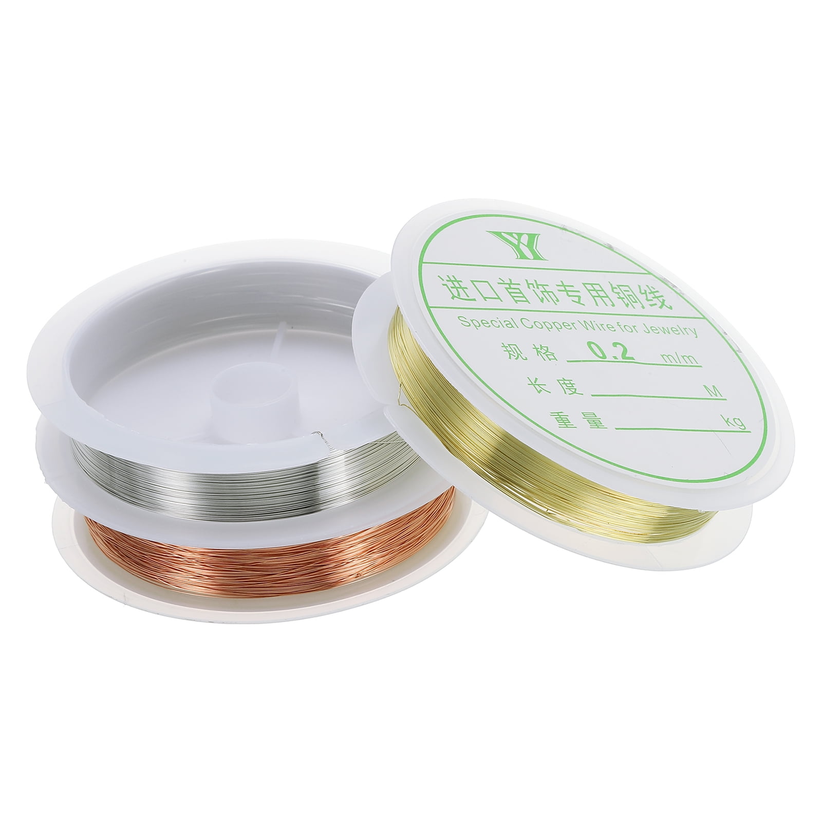 Uxcell 66 Feet 0.2mm Solid Bare Copper Wire Pure Copper Wire, 3 Colors ...