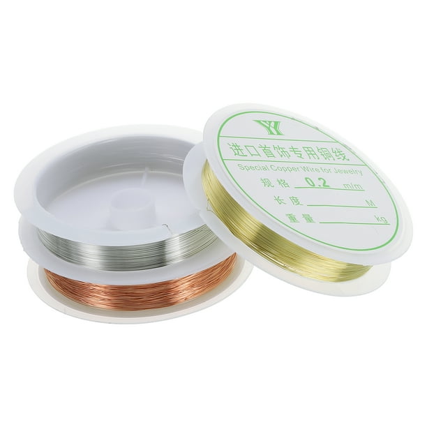 Uxcell 66 Feet 0.2mm Solid Bare Copper Wire Pure Copper Wire, 3 Colors ...
