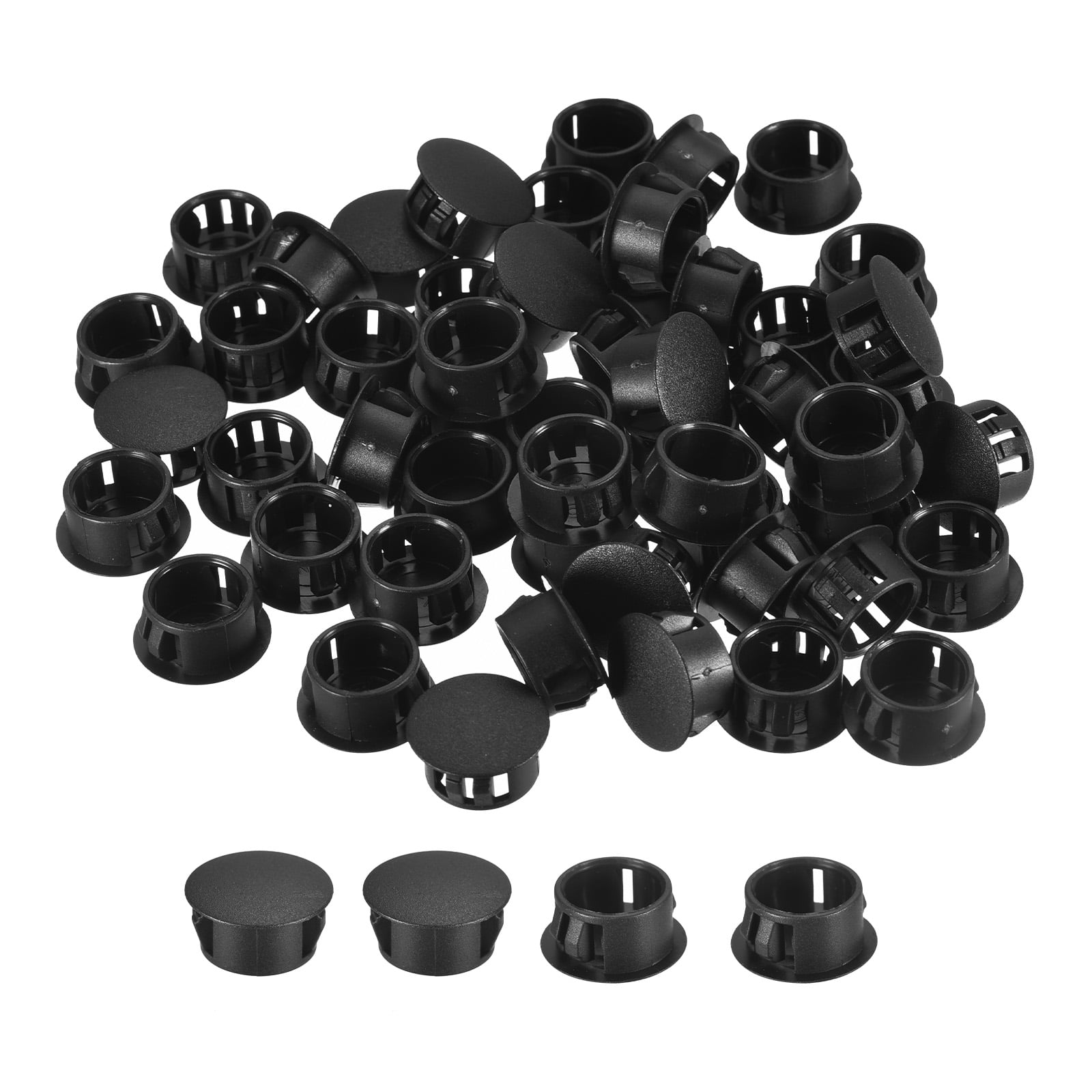 Uxcell 66Pack 5/8" Plastic Hole Plugs Panel Flush Type Knockout Locking ...