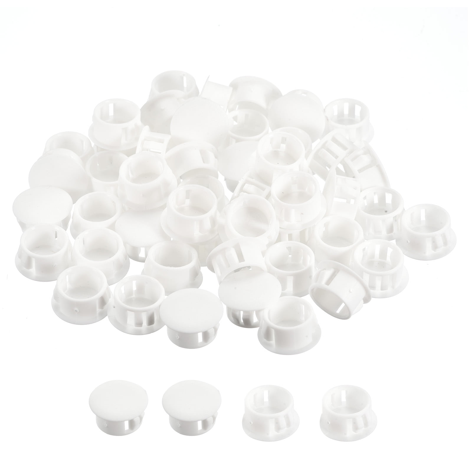 Uxcell 66Pack 5/8" Plastic Hole Plugs Panel Flush Type Knockout Locking ...