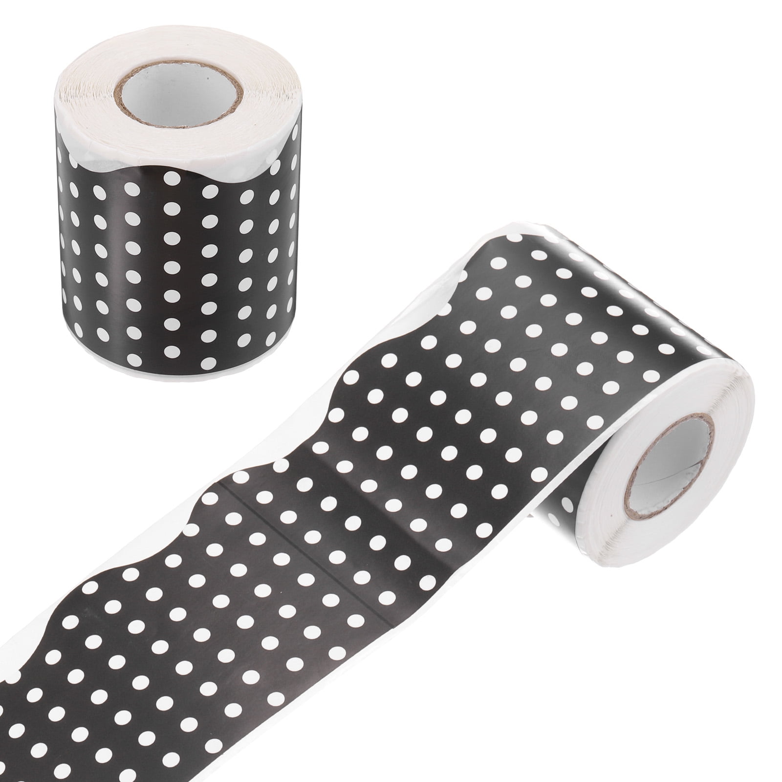 Uxcell 66ft Black White Polka Dots Bulletin Board Borders, Scalloped ...