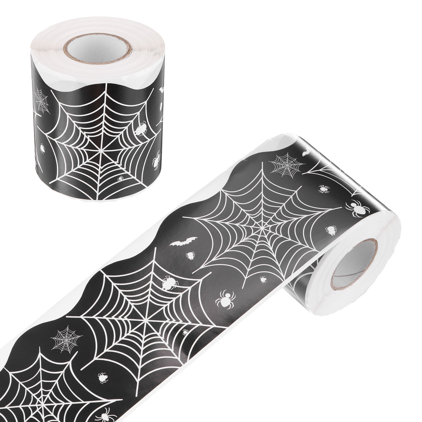 Uxcell 66ft Halloween Bulletin Board Borders, Spider Web Scalloped ...