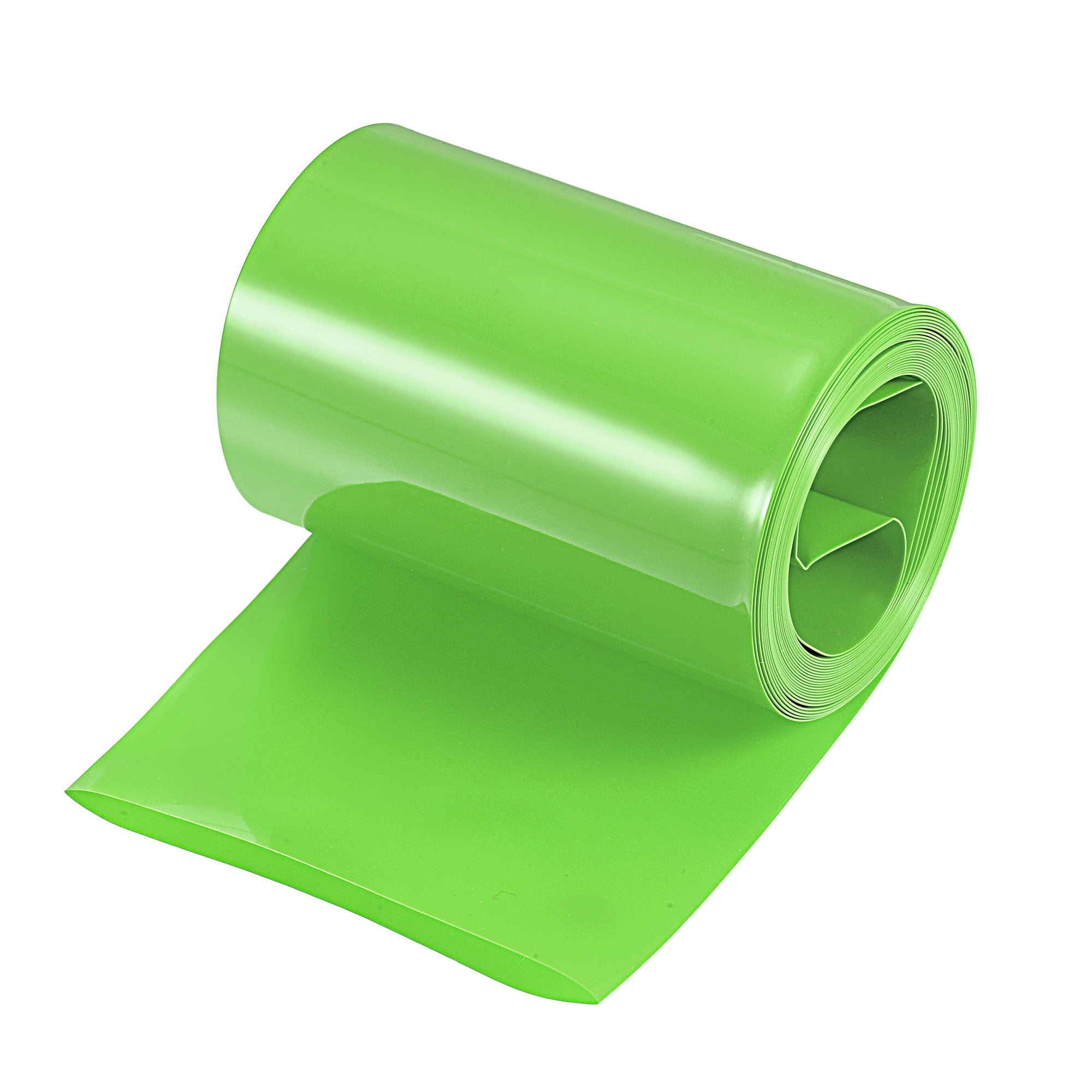 Uxcell 66mm Flat 10ft Light Green PVC Heat Shrink Tube Wraps Battery ...