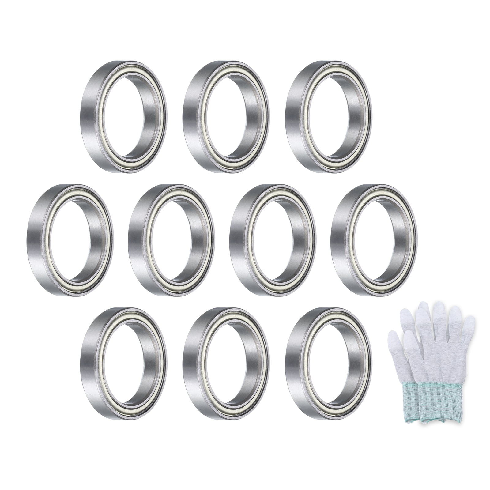 Uxcell 6702ZZ Double Metal Sealed with Carbon Fiber Gloves,10Pcs 0.6" x ...