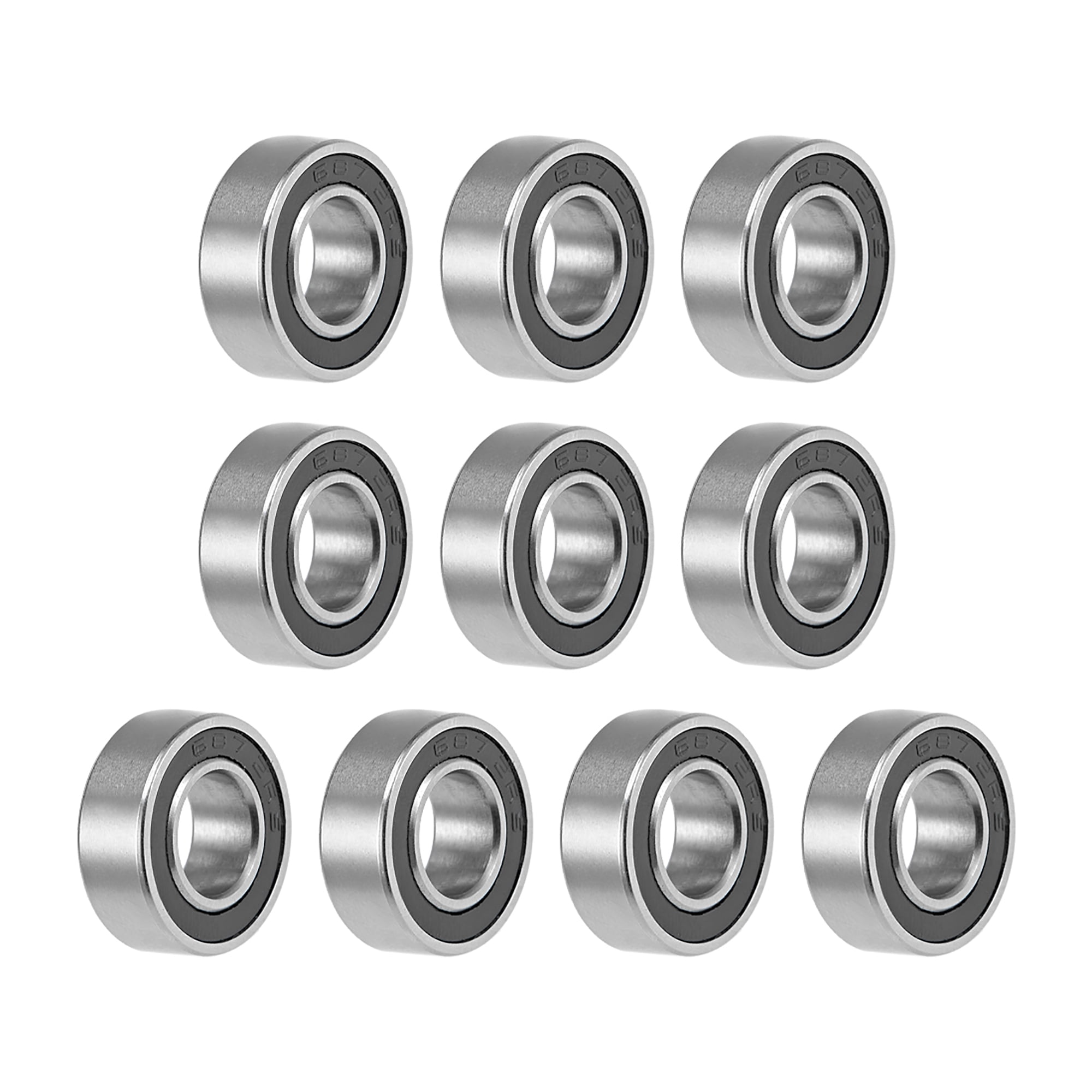 Uxcell 687-2RS Ball Bearings Z2 7mmx14mmx5mm Double Sealed Chrome Steel ...