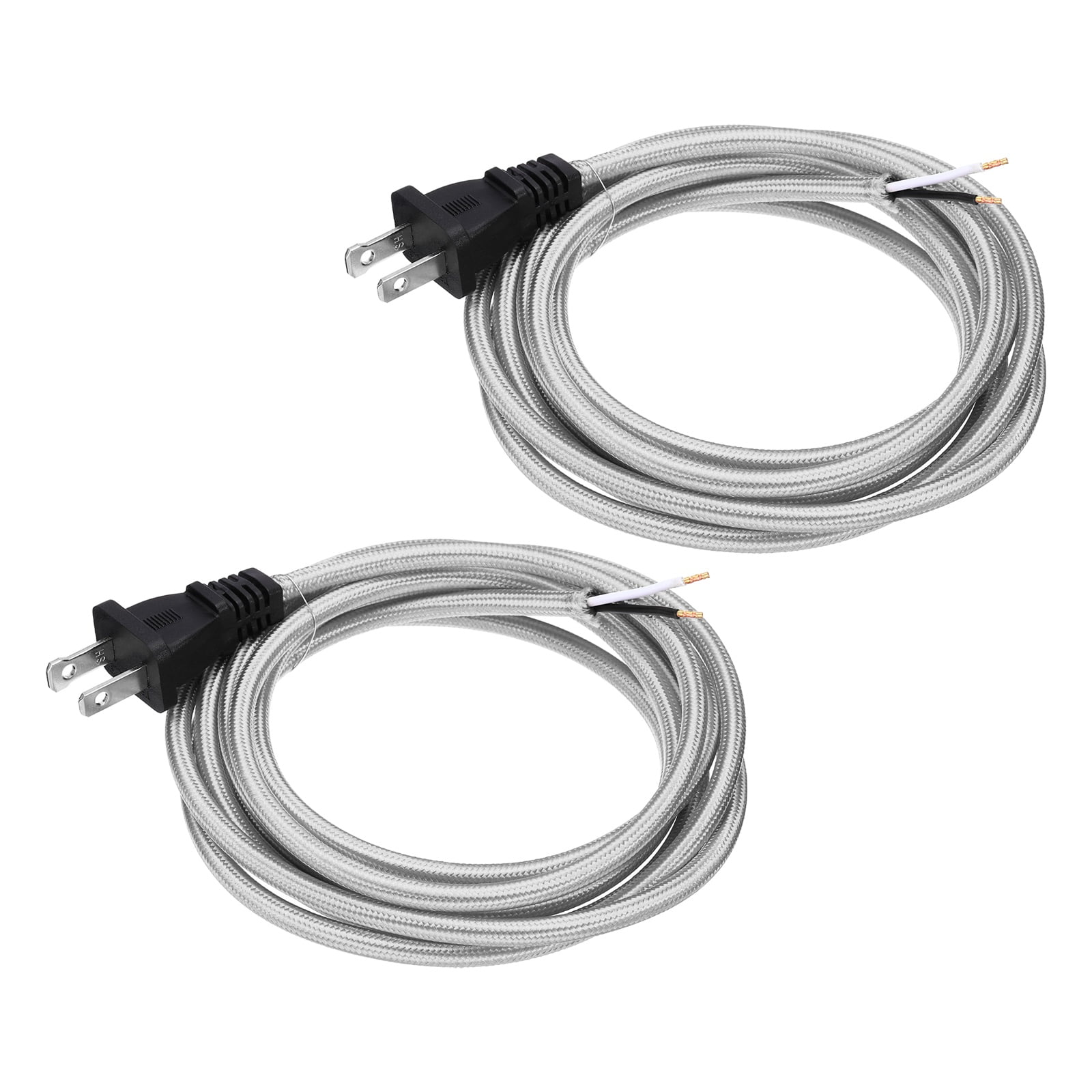 Uxcell 6Ft 18/2 Cloth Covered Lamp Cord with Plug, 2 Pcs Vintage ...