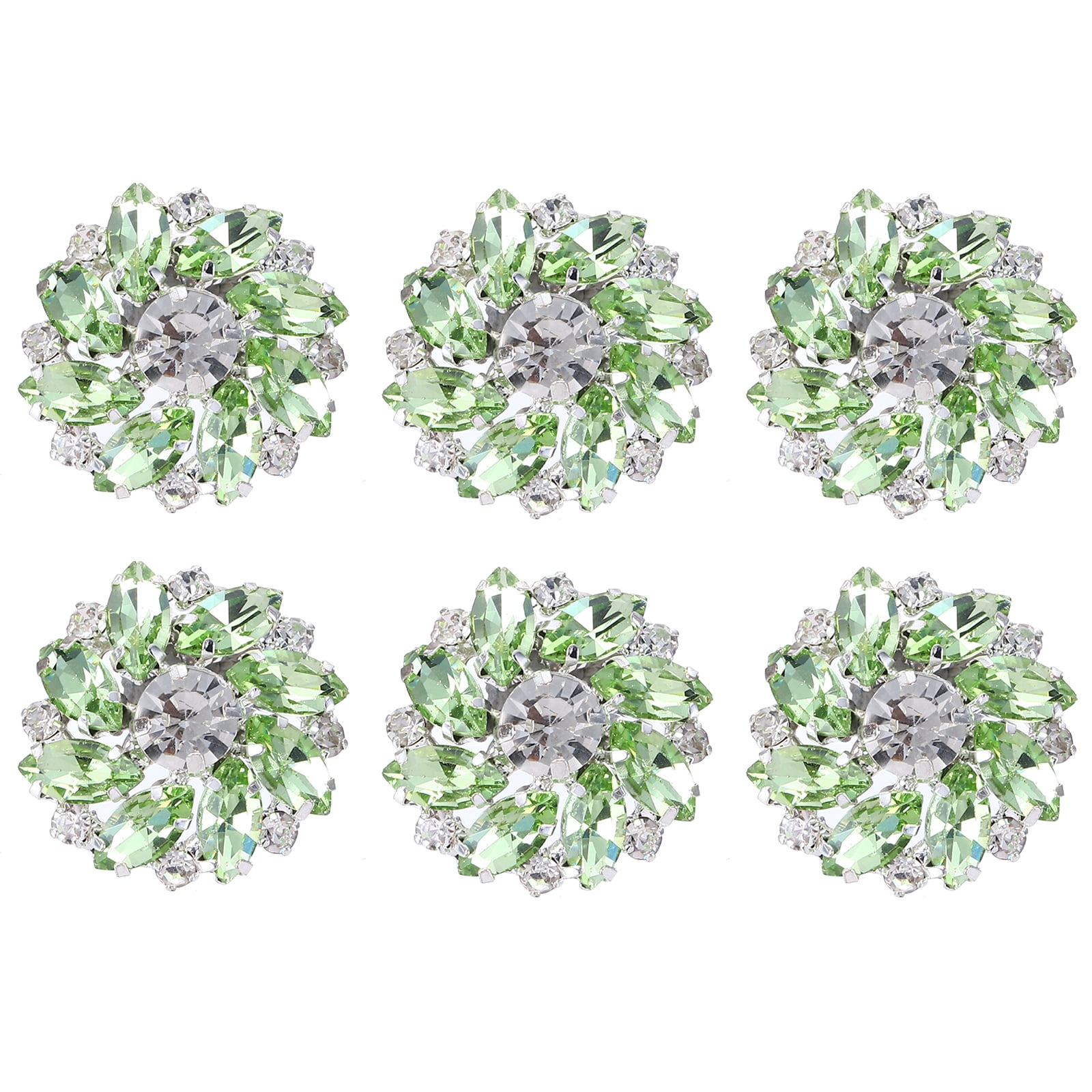 Uxcell 6PCS Flower Sewing Rhinestone Buttons 1 Inch Crystal Shank ...