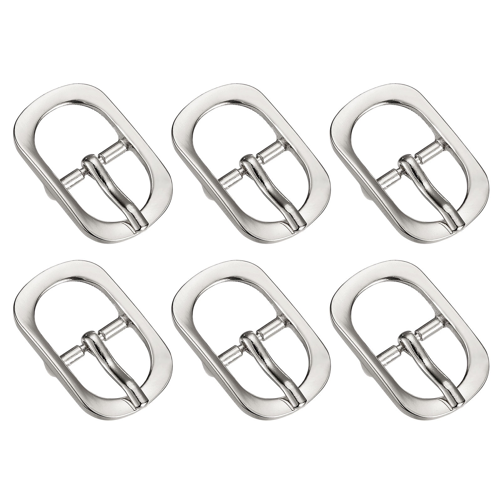 Uxcell 6Pack 0.59" Single Prong Belt Buckle Oval Center Bar Buckles for ...