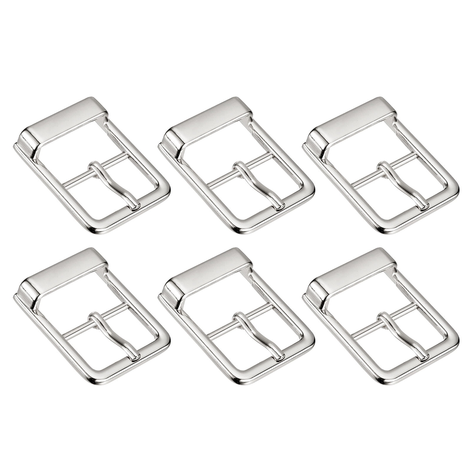 Uxcell 6Pack 0.94" Single Prong Belt Buckle Square Center Bar Buckles ...