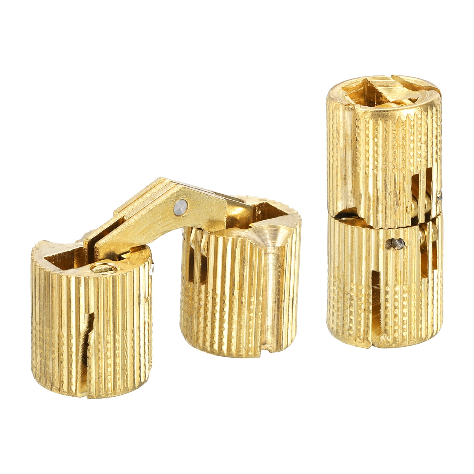 Uxcell 6pack 14mm Brass Barrel Hinges Invisible Hidden Concealed Furniture Hinges Gold