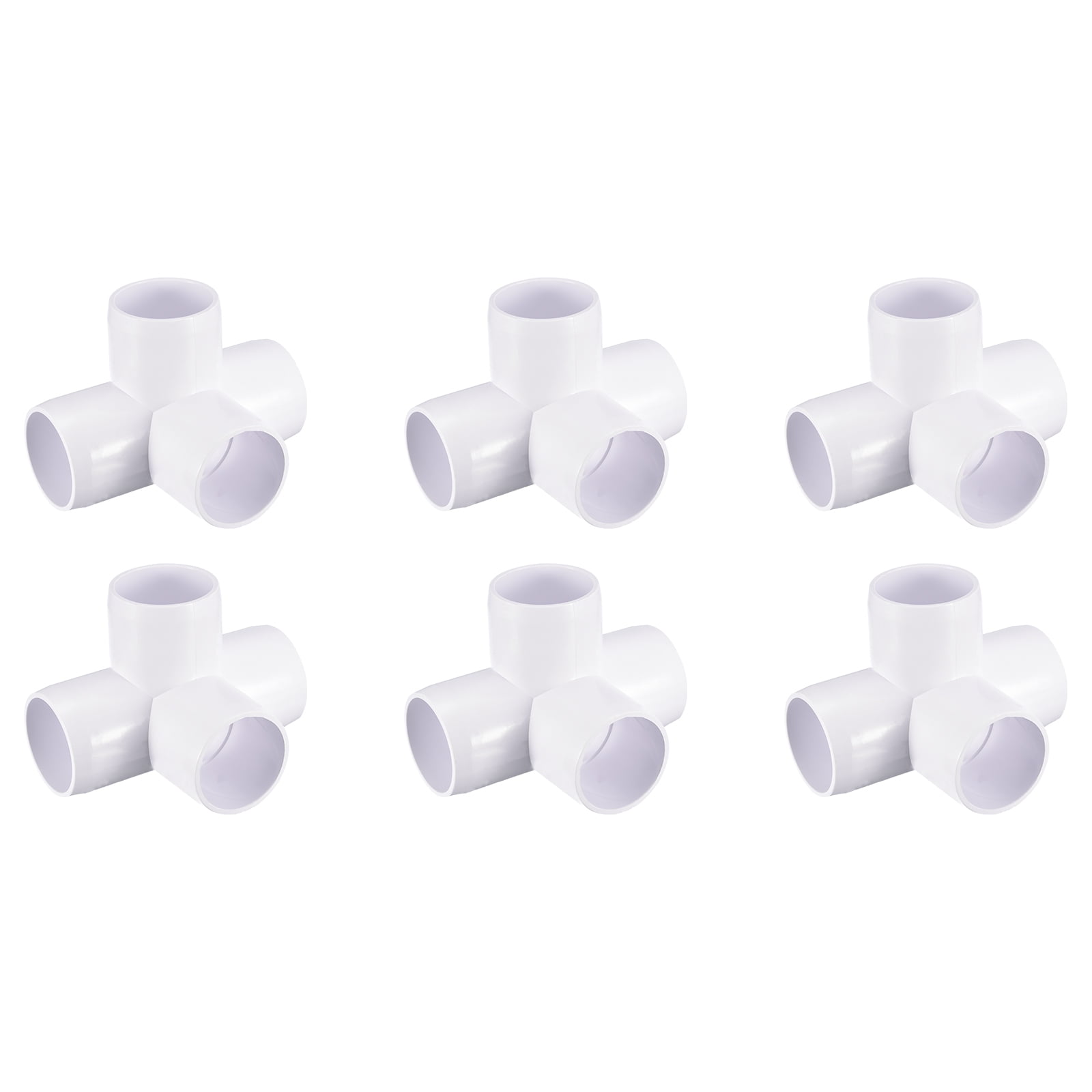 Uxcell 6Pack 4 Way PVC Elbow Fittings, 11/4 Inch PVC Pipe Fitting ...