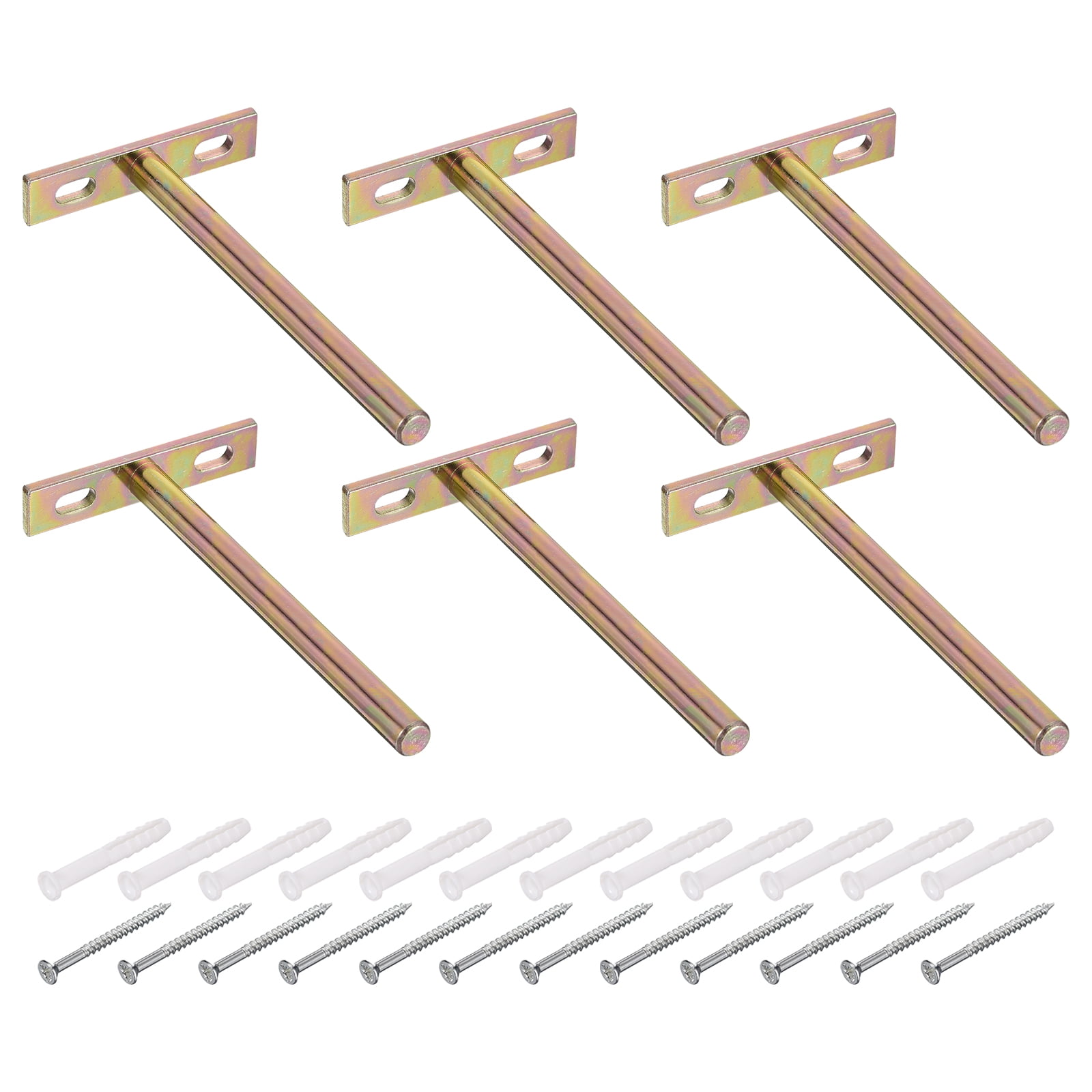 Uxcell 6Pack 5 Inch Wall Mounting Floating Shelf Bracket Blind Shelf ...