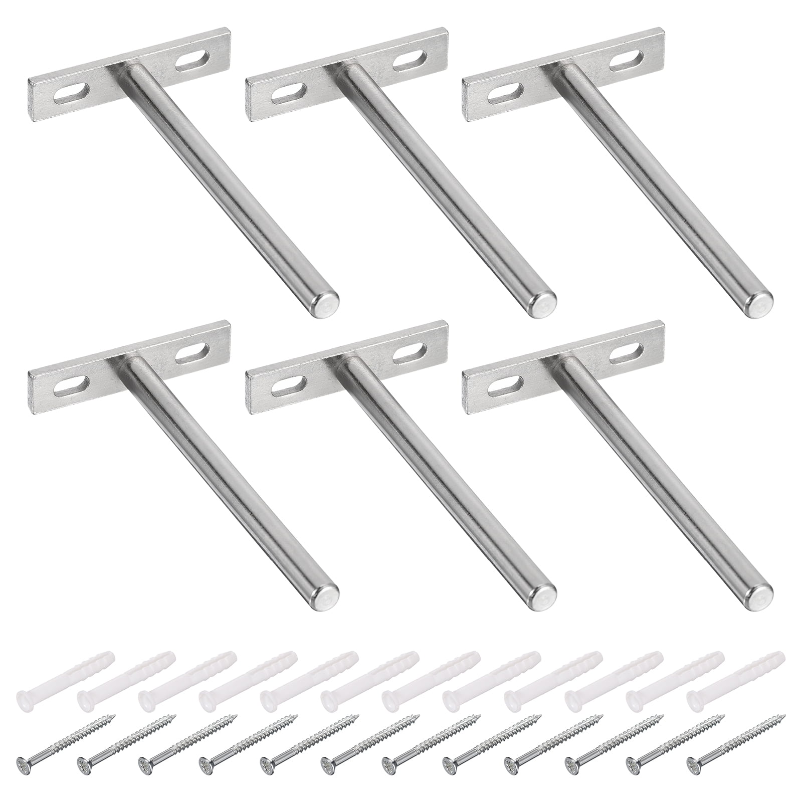 Uxcell 6Pack 5 Inch Wall Mounting Floating Shelf Bracket Blind Shelf ...