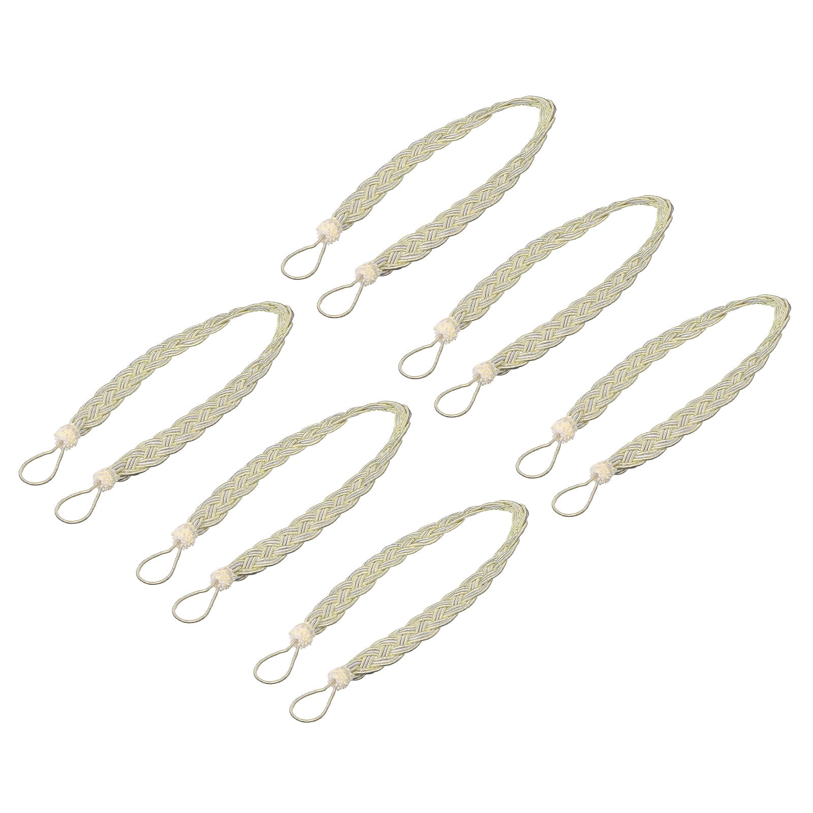 Uxcell 6Pack 58cm/23" Curtain Tiebacks Braided Drapery Holdback Holder ...