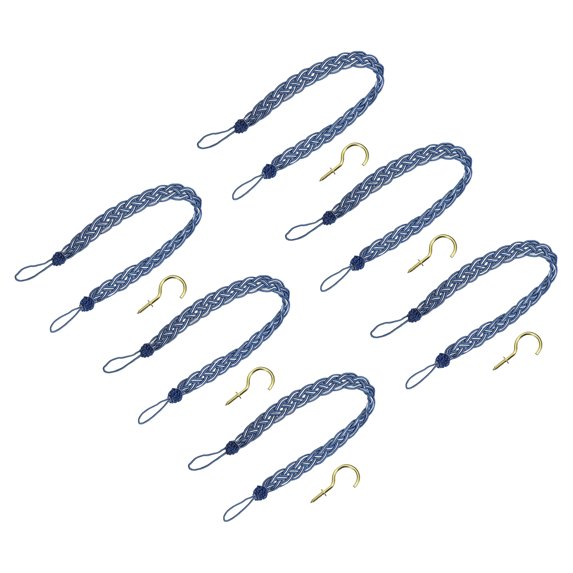 Uxcell 6Pack 58cm/23" Curtain Tiebacks Braided Drapery Holdback Holder ...