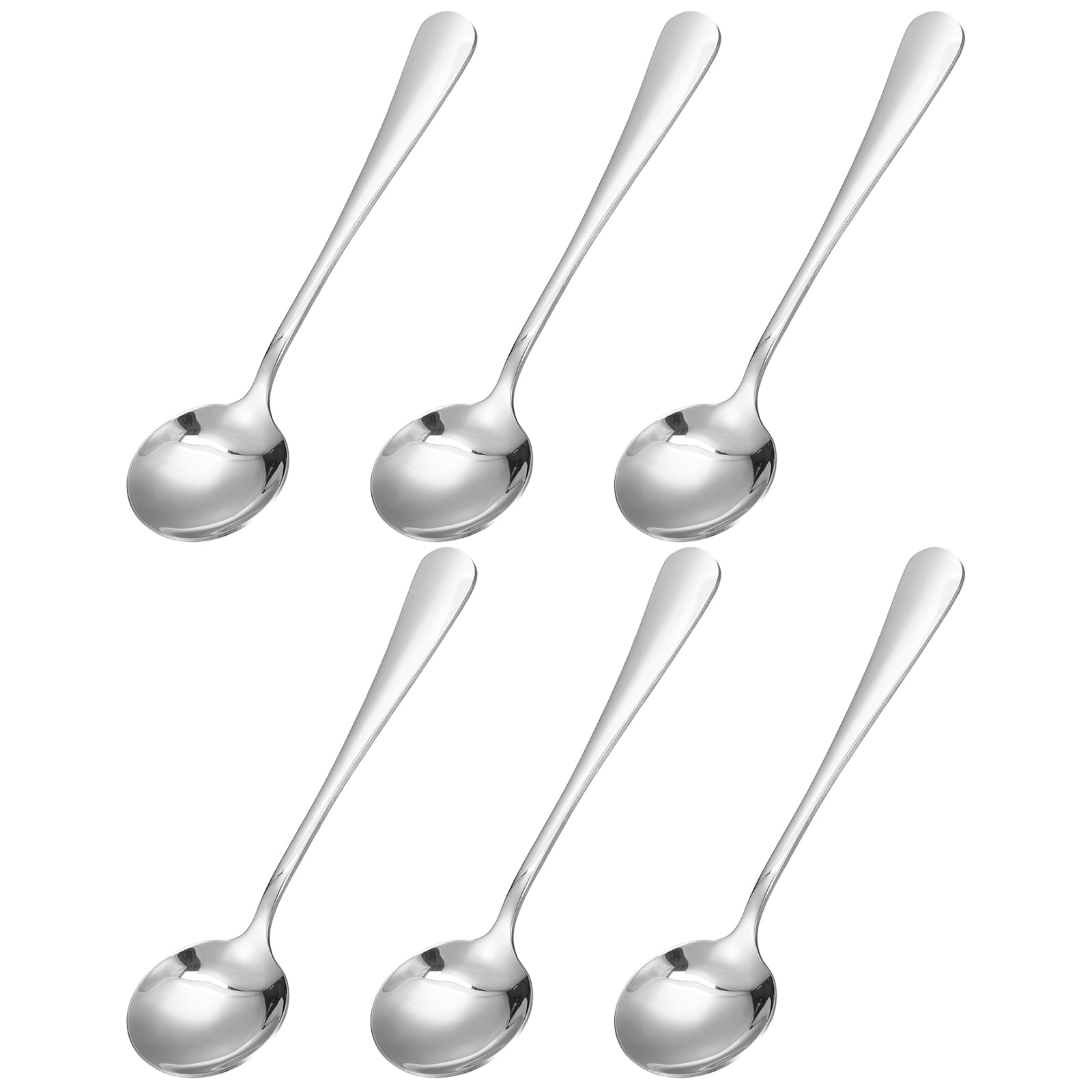 Uxcell 6pack 6 Stainless Steel Soup Spoon Tea Spoons Round Dinner