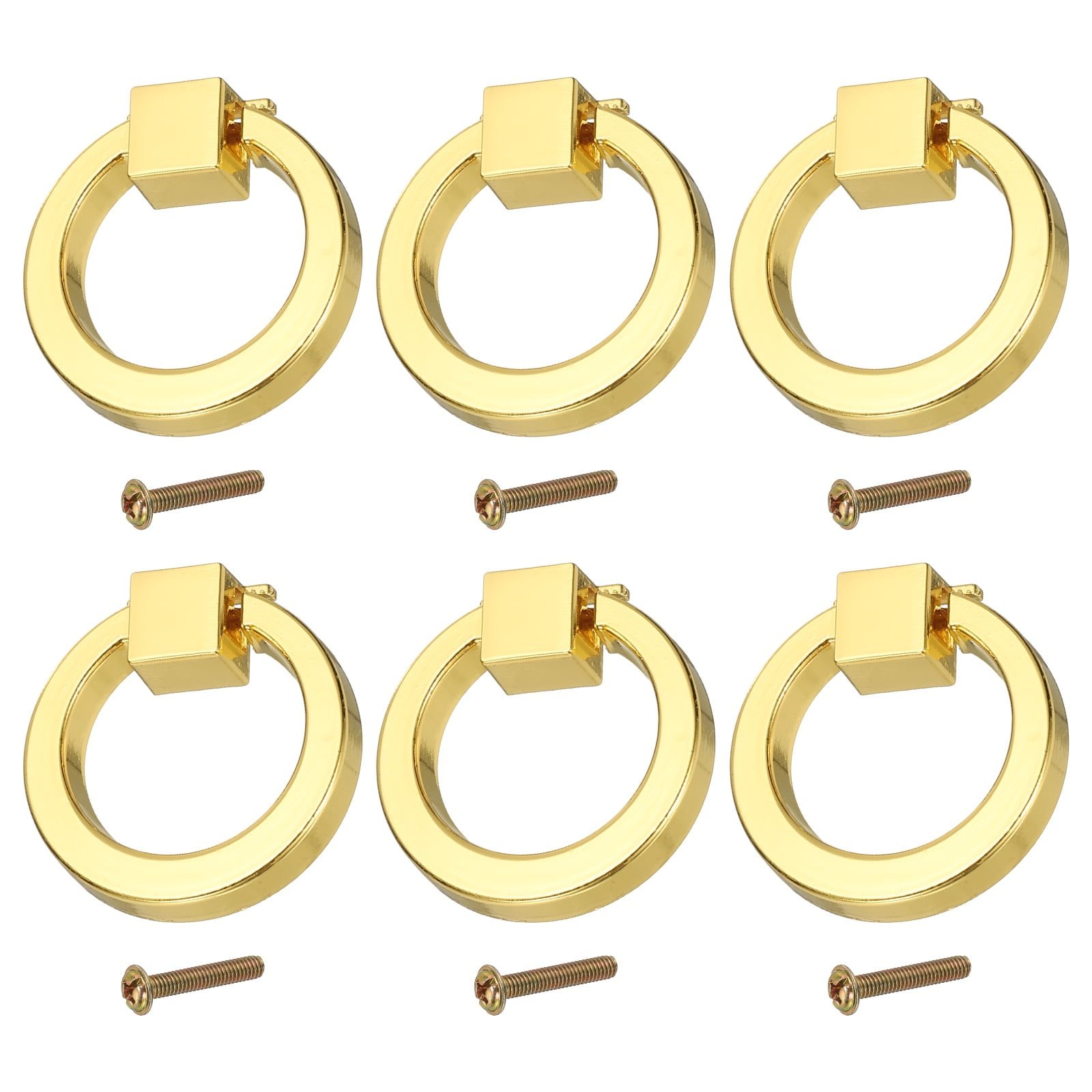 Uxcell 6Pack Drawer Ring Pulls, 1.57" Zinc Alloy Hole Ring Cabinet ...