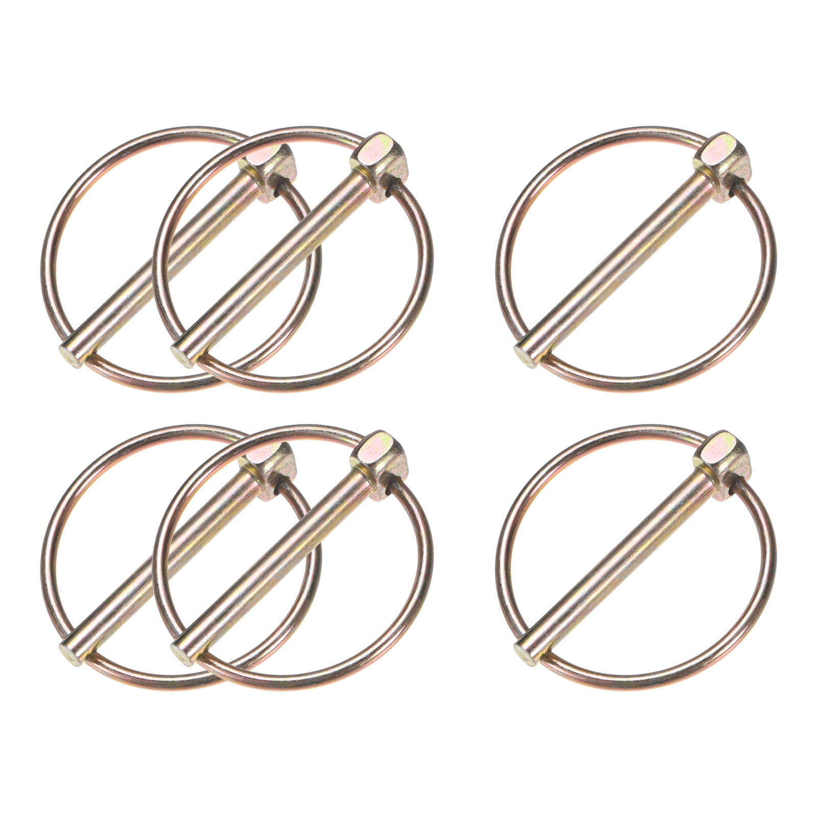 Uxcell 6Pack Linch Pin with Ring, 4.5x38mm Carbon Steel Lynch Trailer ...