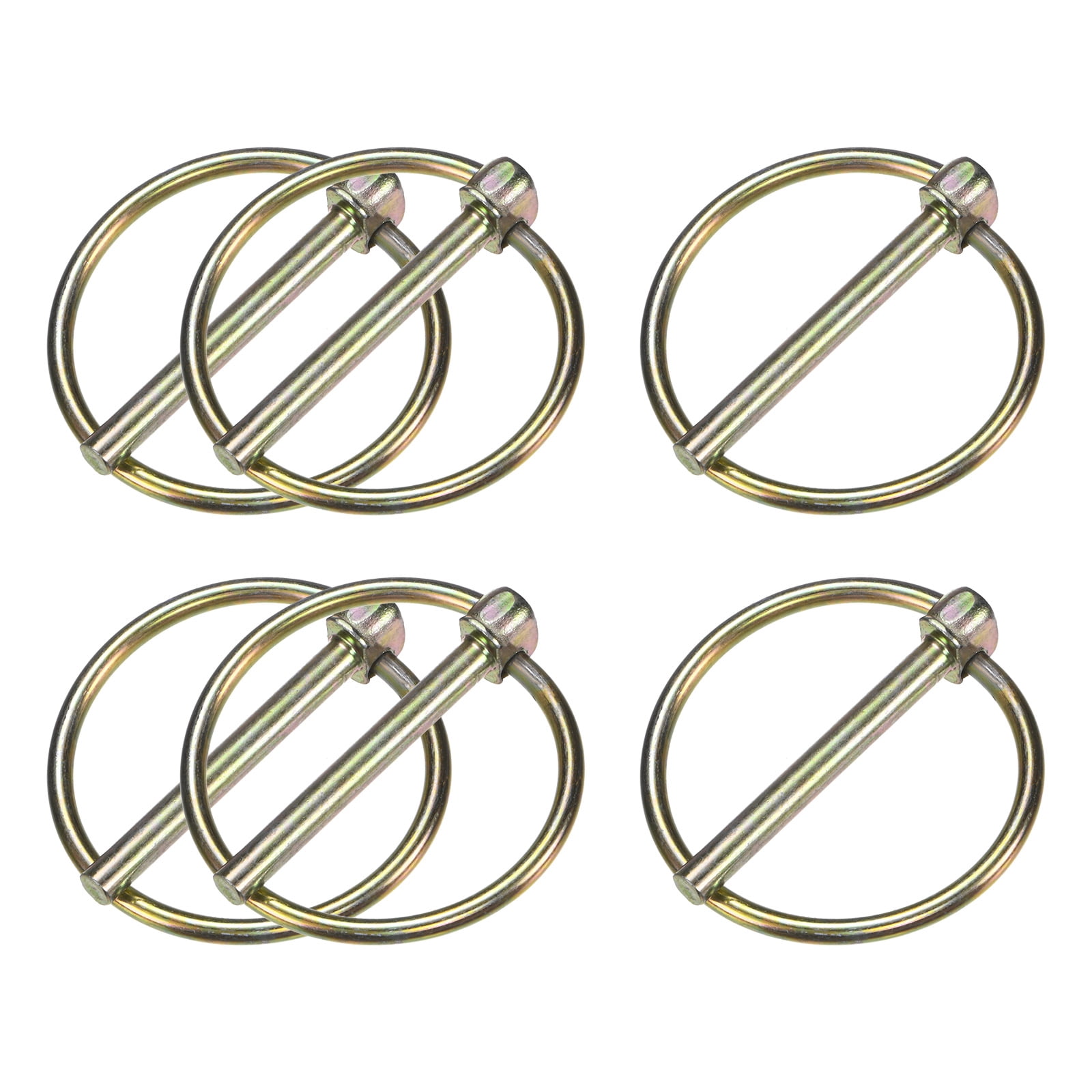 Uxcell 6Pack Linch Pin with Ring, 4.5x40mm Carbon Steel Lynch Trailer ...