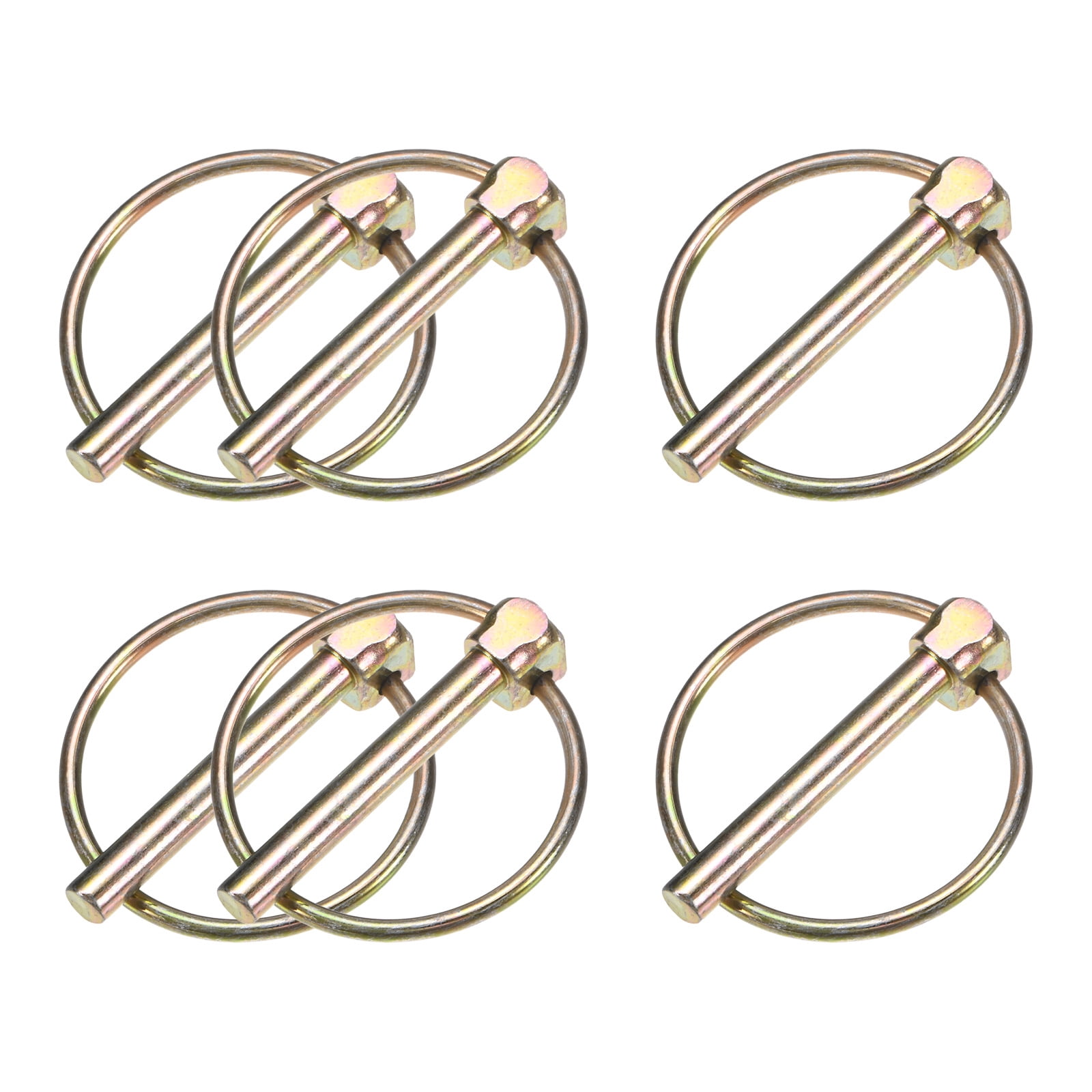Uxcell 6Pack Linch Pin with Ring, 6x42mm Carbon Steel Lynch Trailer ...