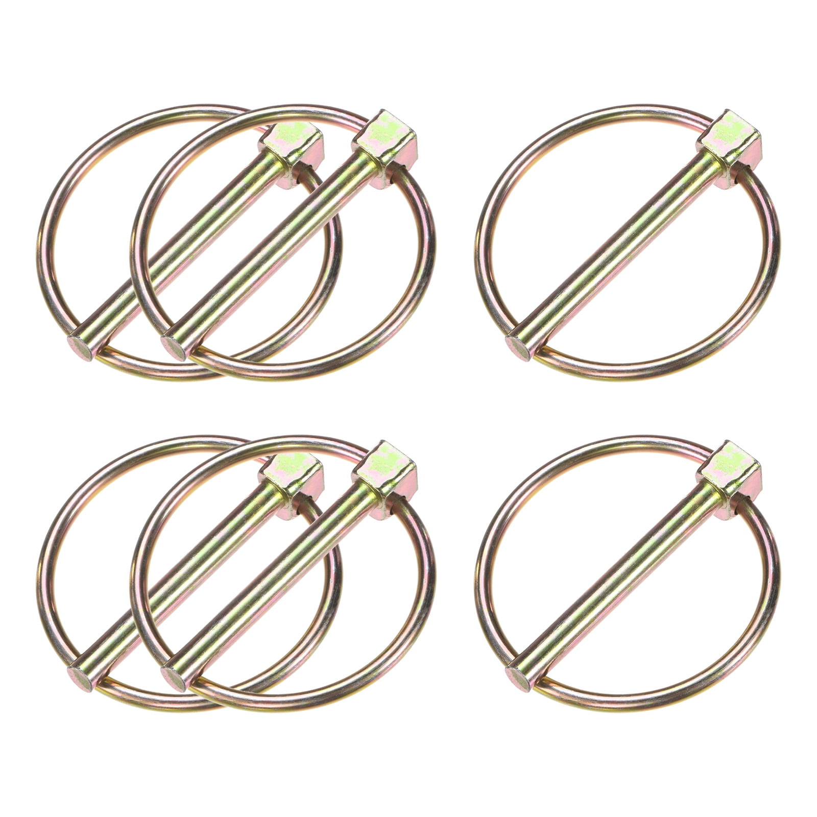 Uxcell 6Pack Linch Pin with Ring, 6x50mm Carbon Steel Lynch Trailer ...