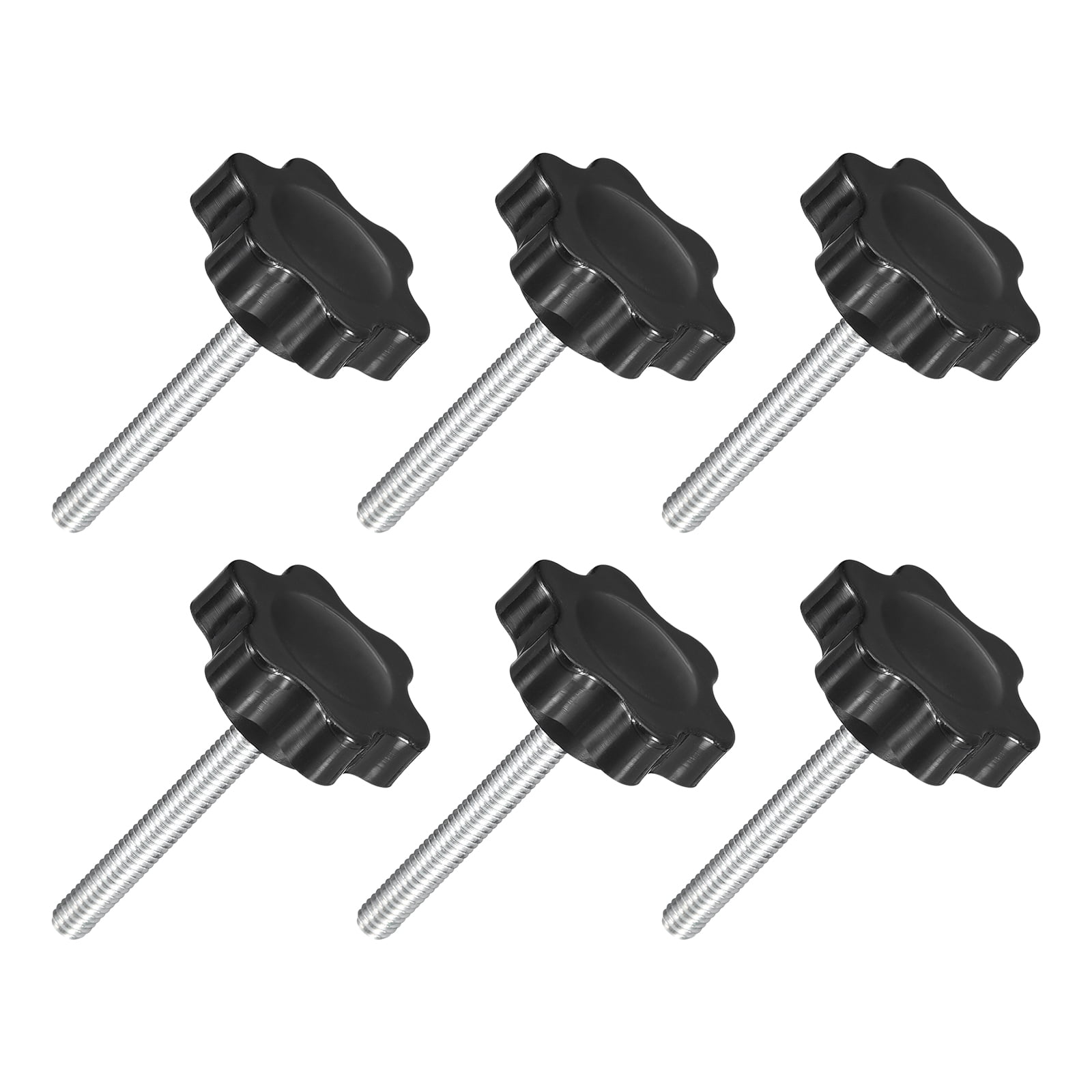 Uxcell 6Pack M4 x 30mm Star Knobs Plastic Hex Shaped Hand Clamping Knob ...