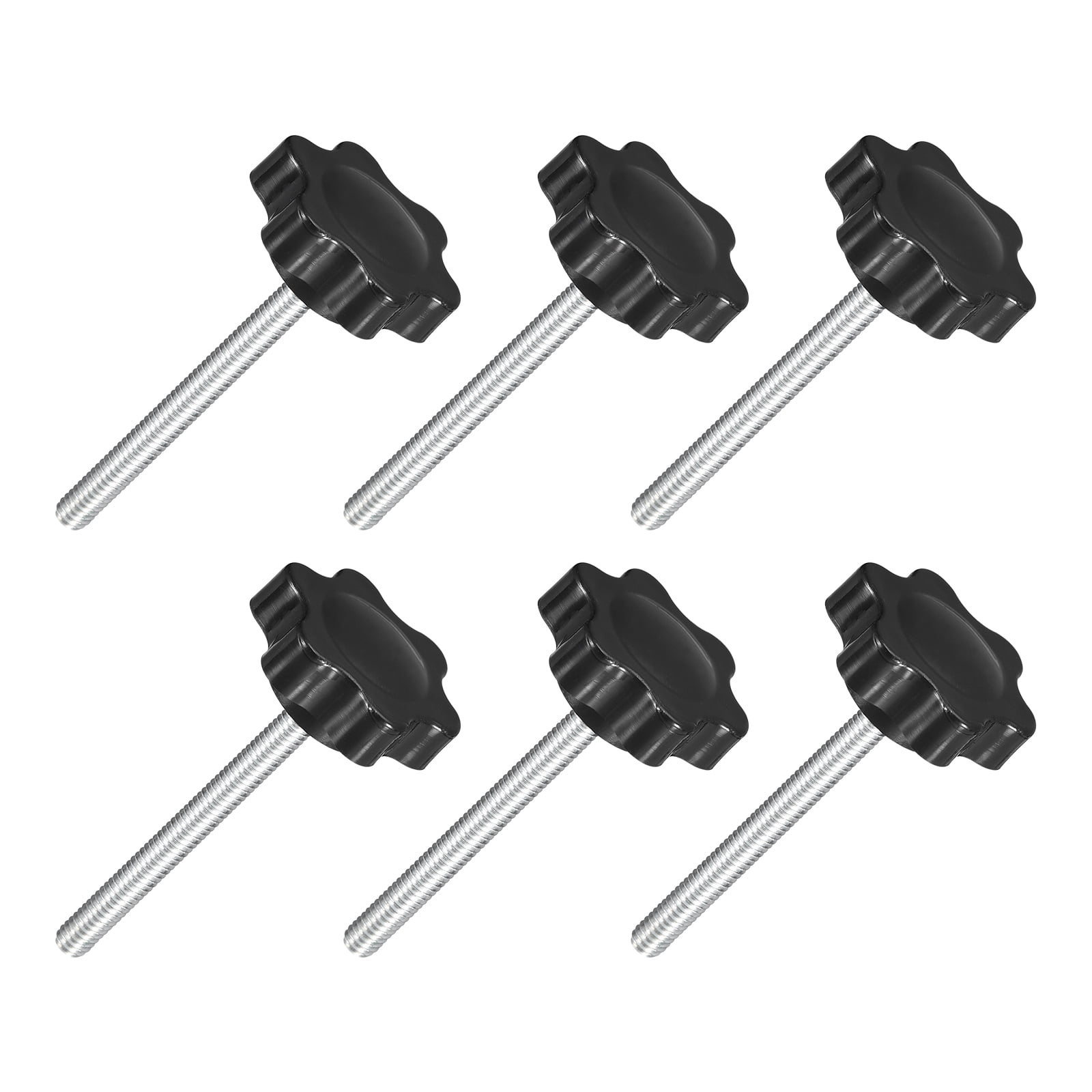 Uxcell 6Pack M4 x 40mm Star Knobs Plastic Hex Shaped Hand Clamping Knob ...