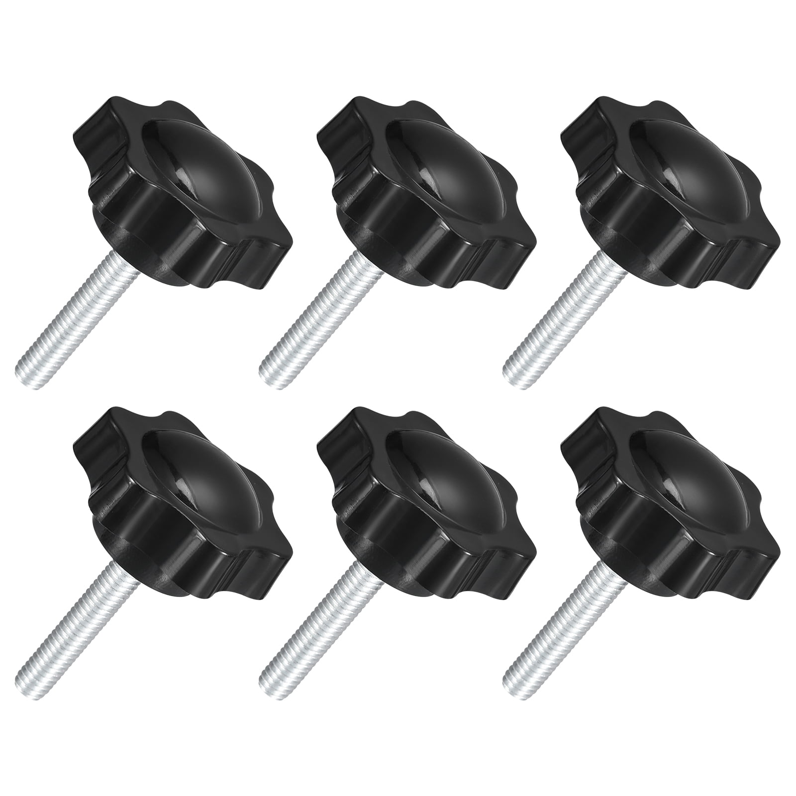 Uxcell 6Pack M6 x 30mm Star Knobs Plastic Hex Shaped Hand Clamping Knob ...