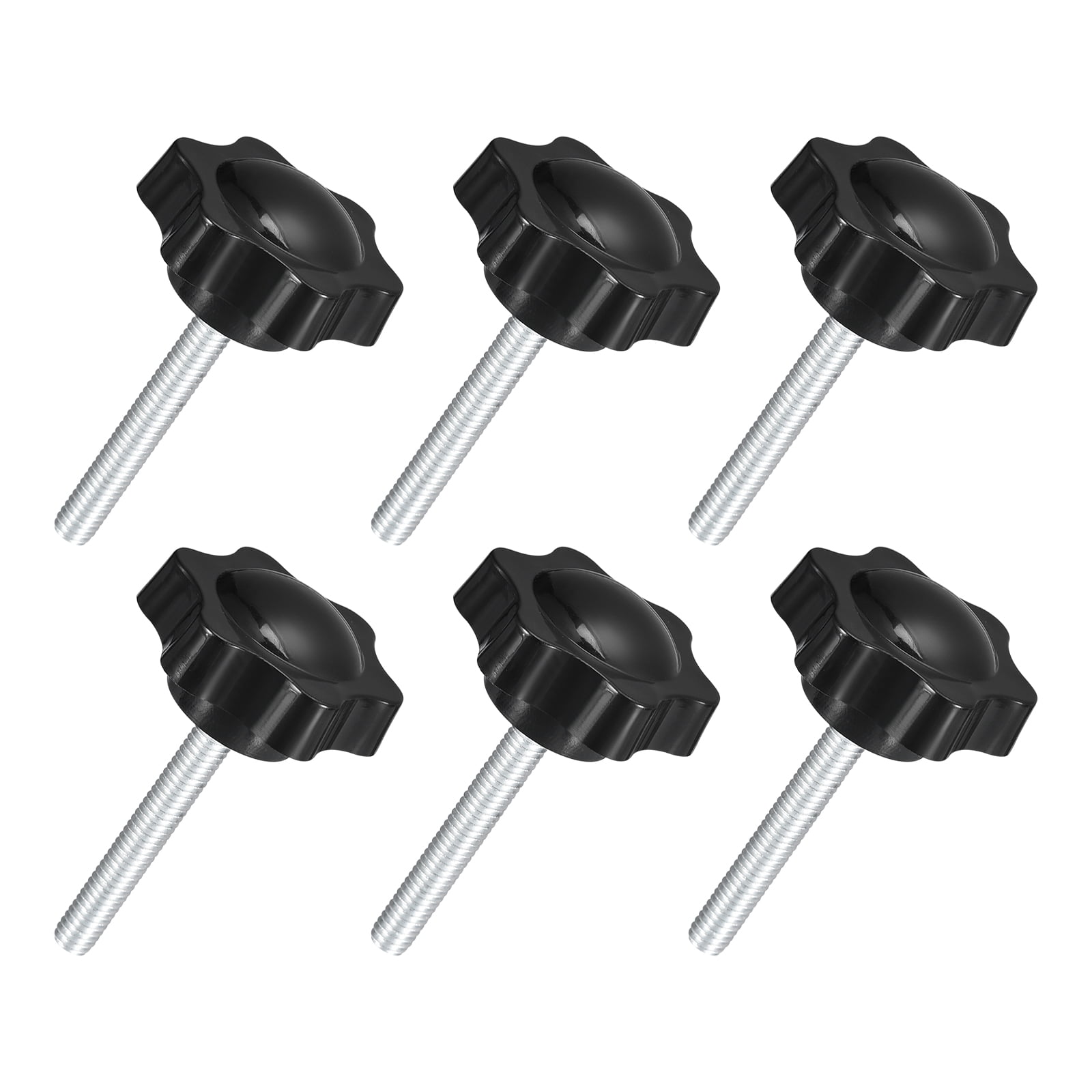 Uxcell 6Pack M6 x 40mm Star Knobs Plastic Hex Shaped Hand Clamping Knob ...