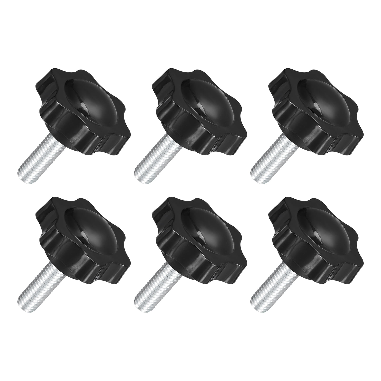 Uxcell 6Pack M8 x 25mm Star Knobs Plastic Hex Shaped Hand Clamping Knob Screw - Walmart.com