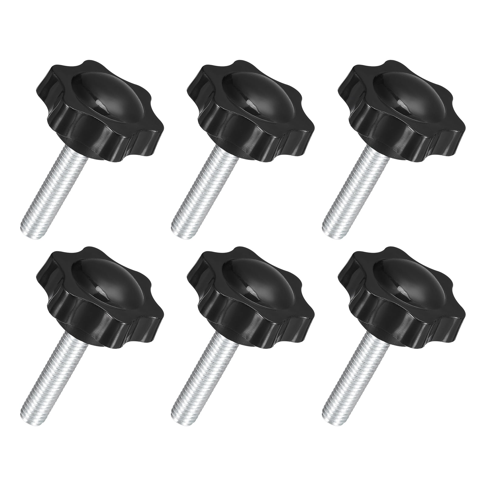 Uxcell 6Pack M8 x 35mm Star Knobs Plastic Hex Shaped Hand Clamping Knob ...