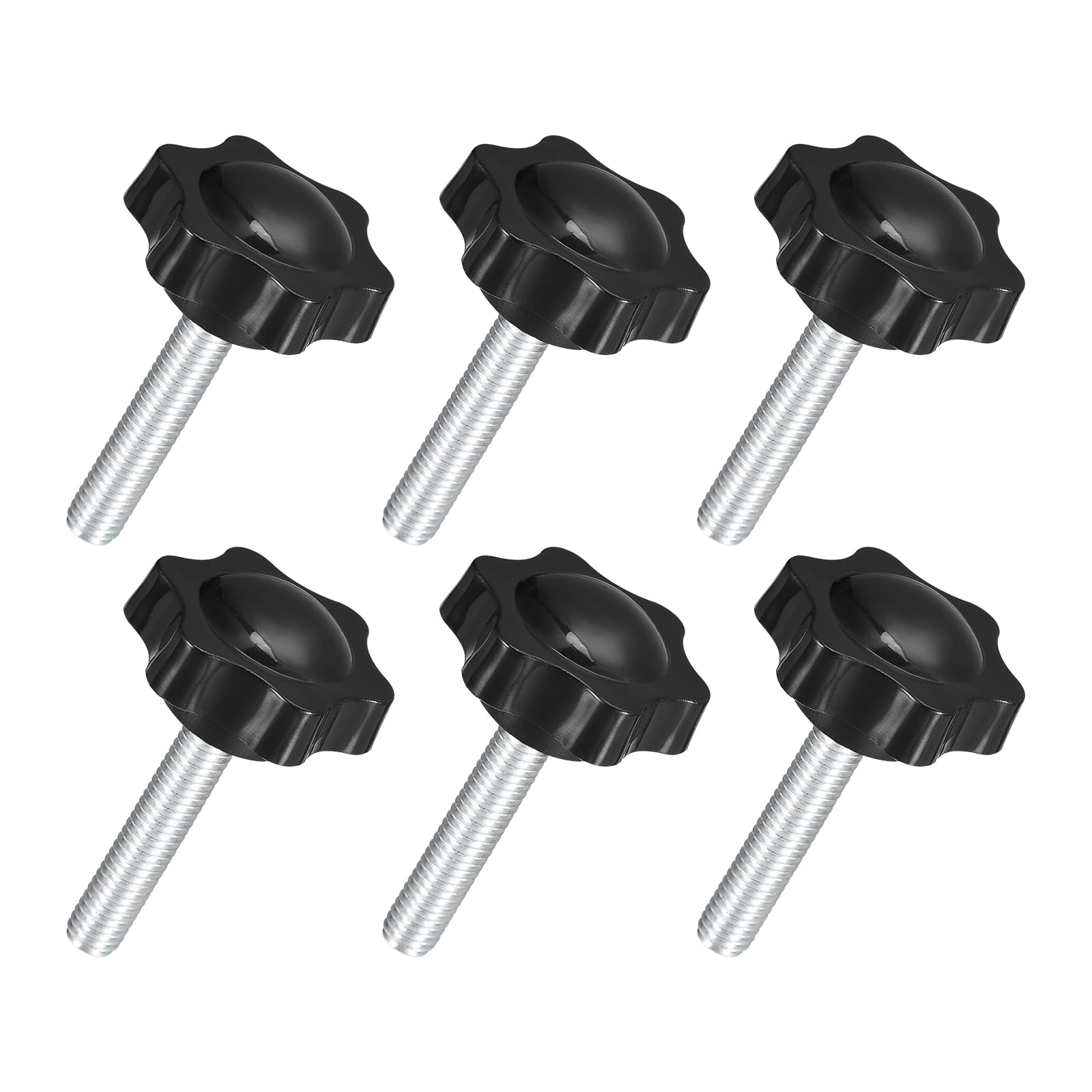 Uxcell 6Pack M8 x 40mm Star Knobs Plastic Hex Shaped Hand Clamping Knob ...