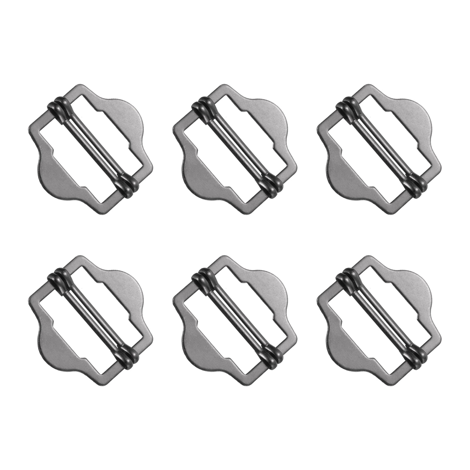 Uxcell 6Pack Metal Adjuster Slide Buckles, 25mm Webbing Strap Roller ...