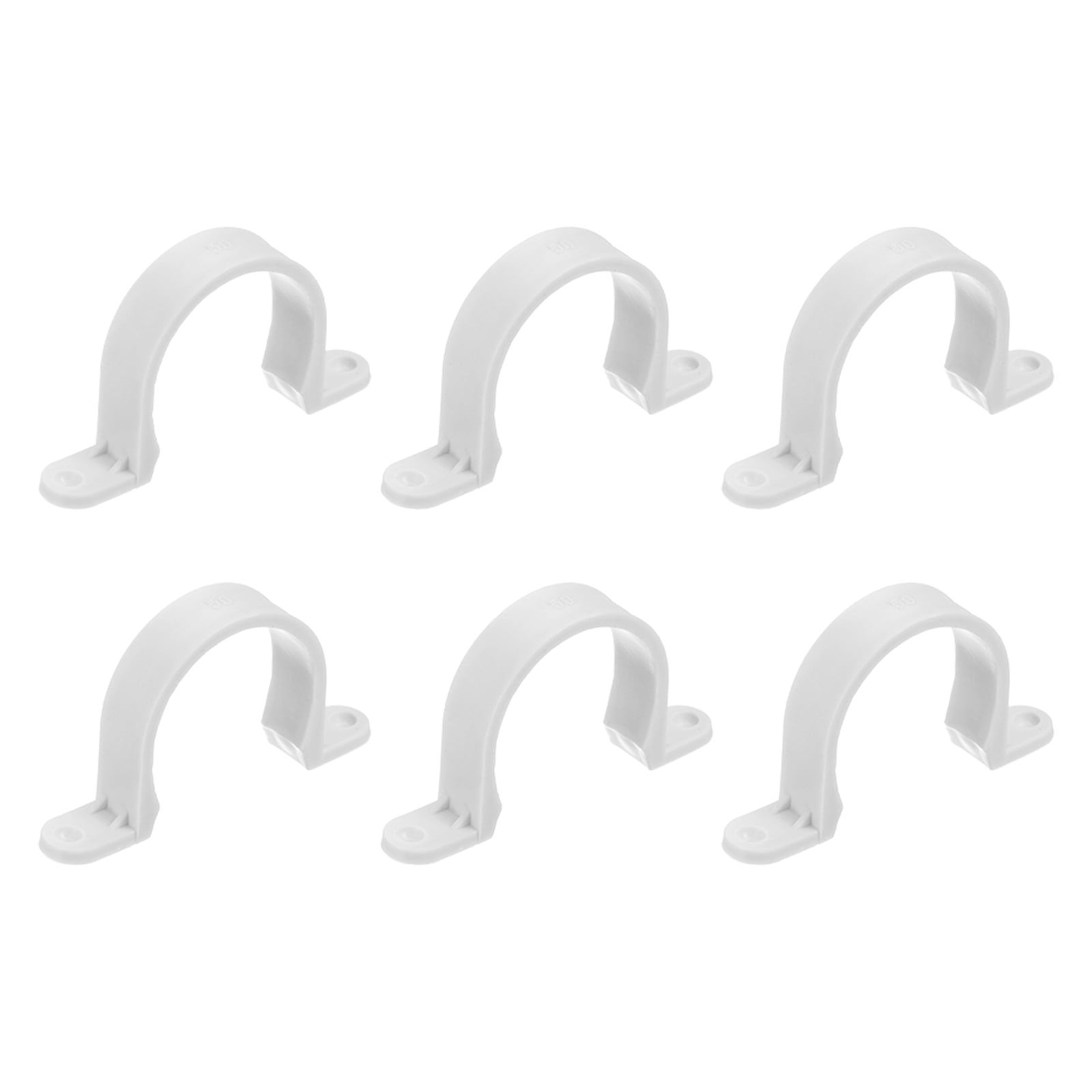 Uxcell 6Pack PVC Pipe Straps, 50mm(2") Plastic Conduit Strap 2 Holes ...