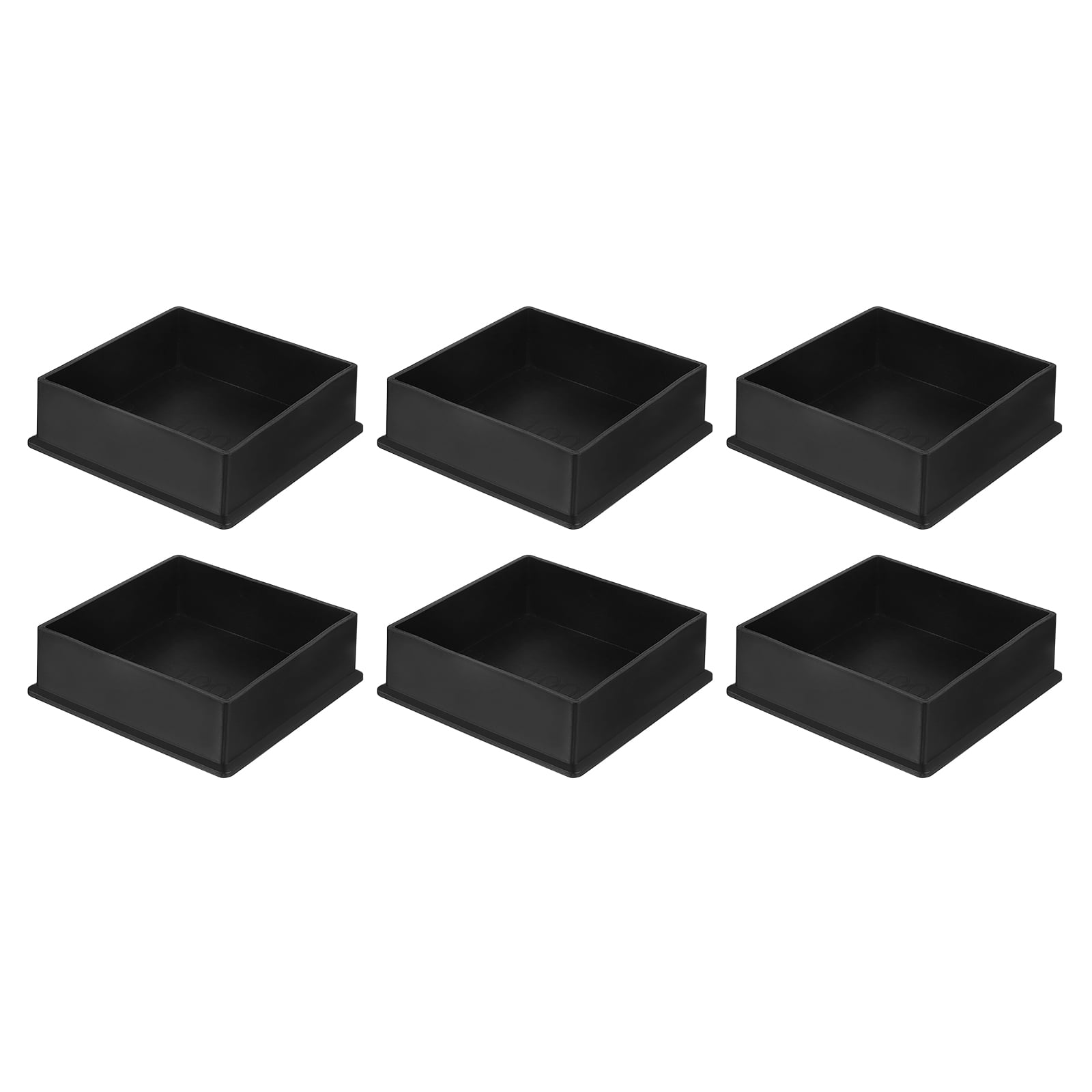 Uxcell 6Pack Square Chair Leg Caps, 100mm x 100mm OD Black Furniture ...