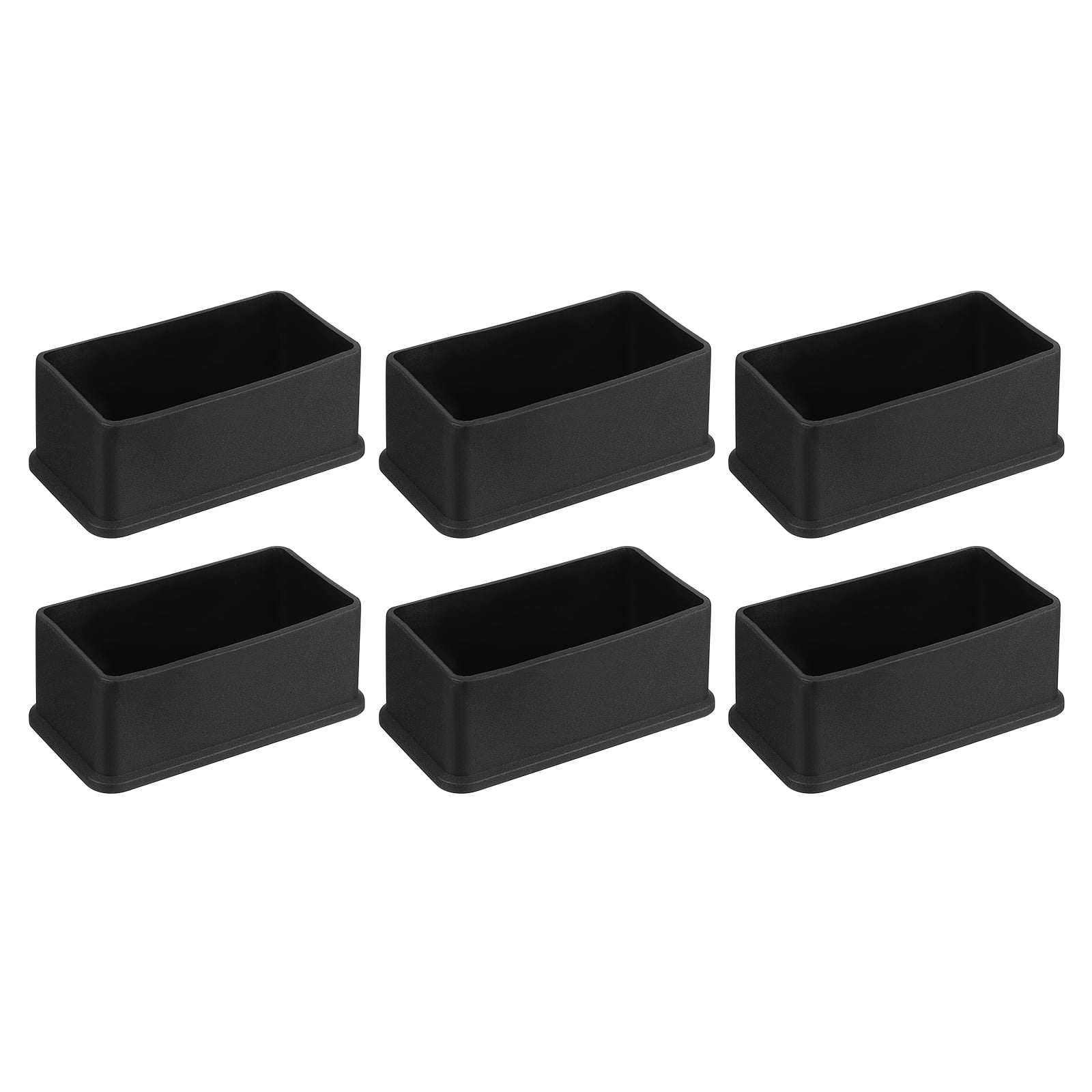 Uxcell 6Pack Square Chair Leg Caps, 80mm x 40mm OD Black Furniture Feet ...