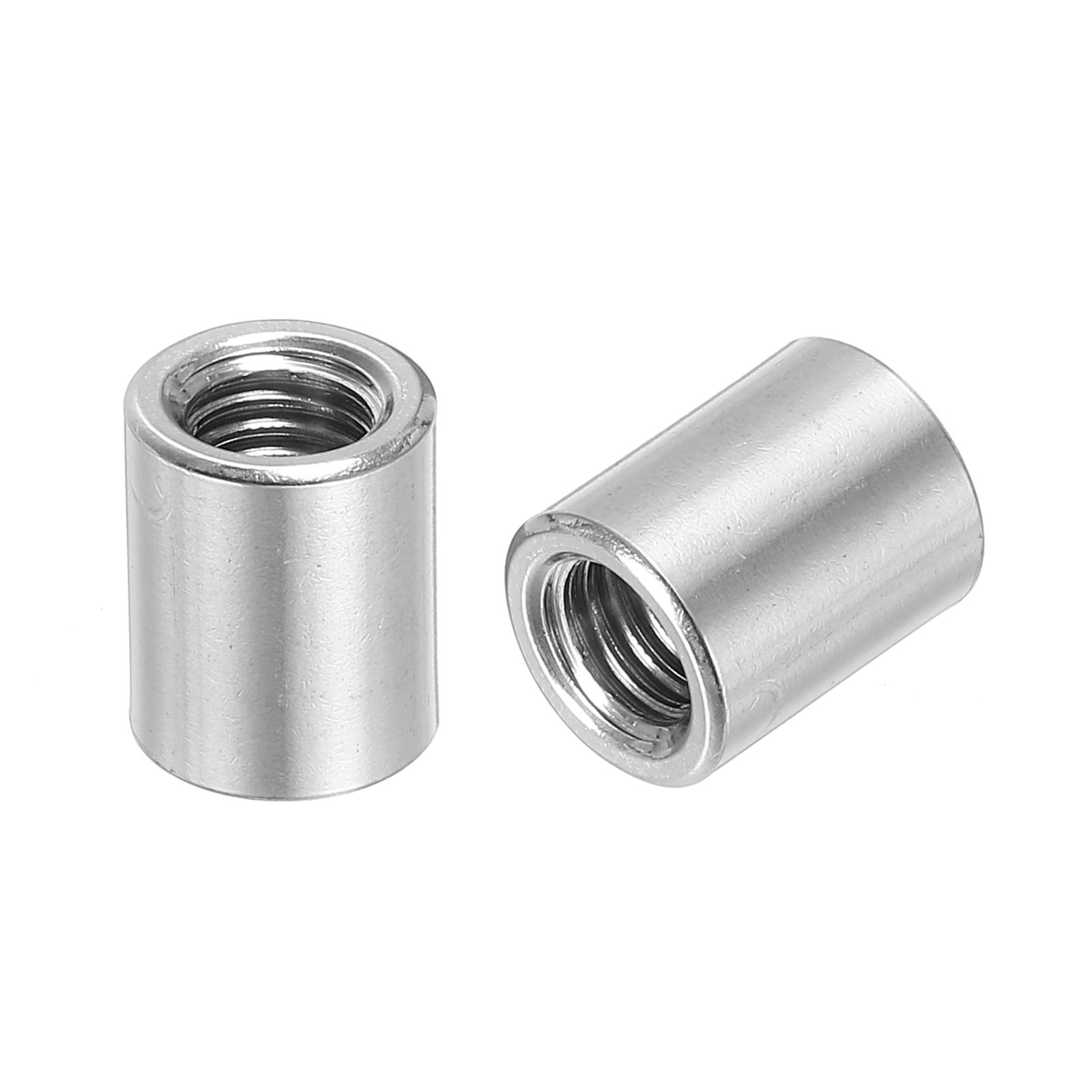 Uxcell 6Pack Round Connector Nuts, M8x15x12mm Coupling Nut Sleeve Rod ...